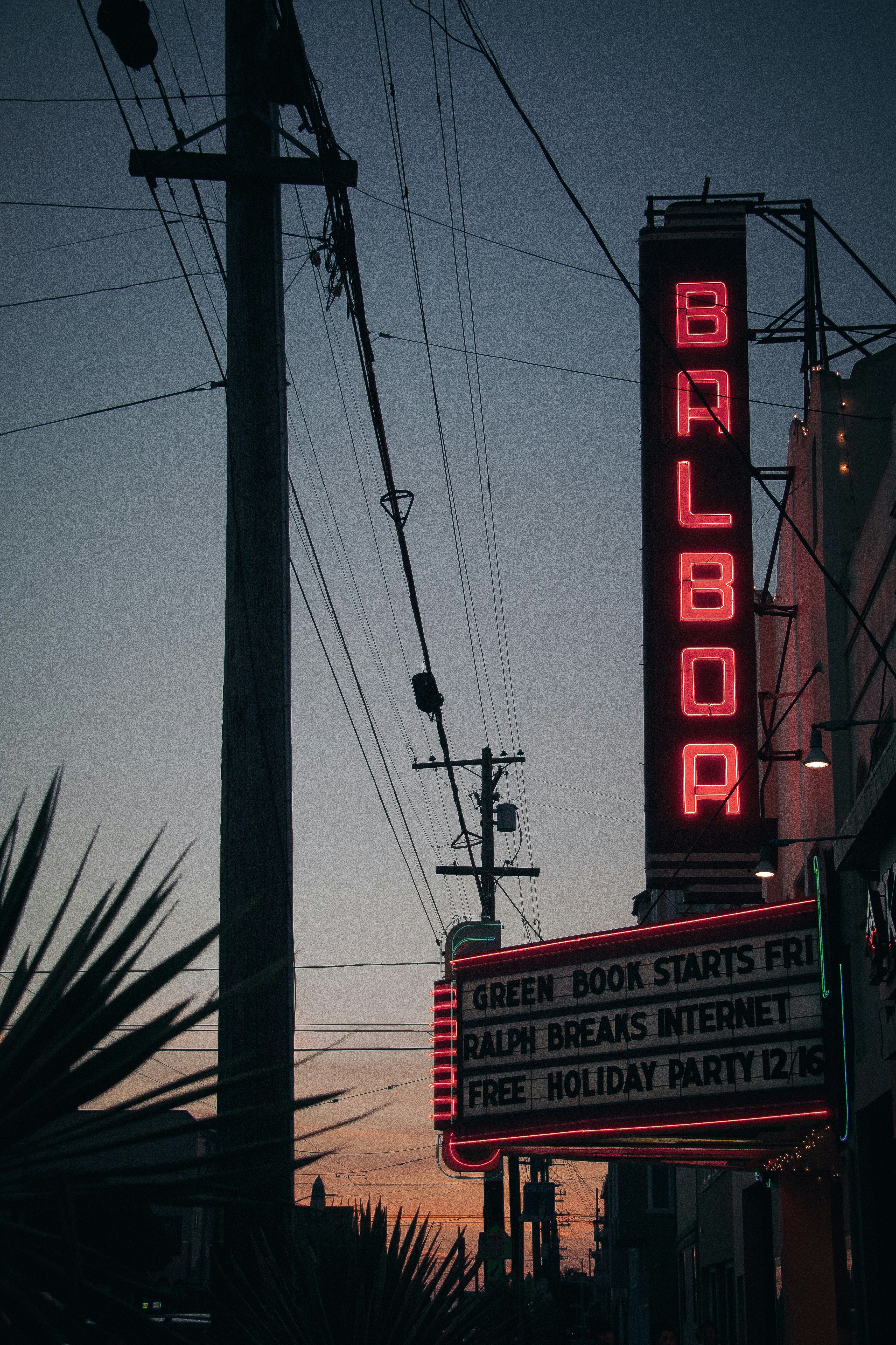 Neon Vertigo: Balboa's Midnight Marquee Sign