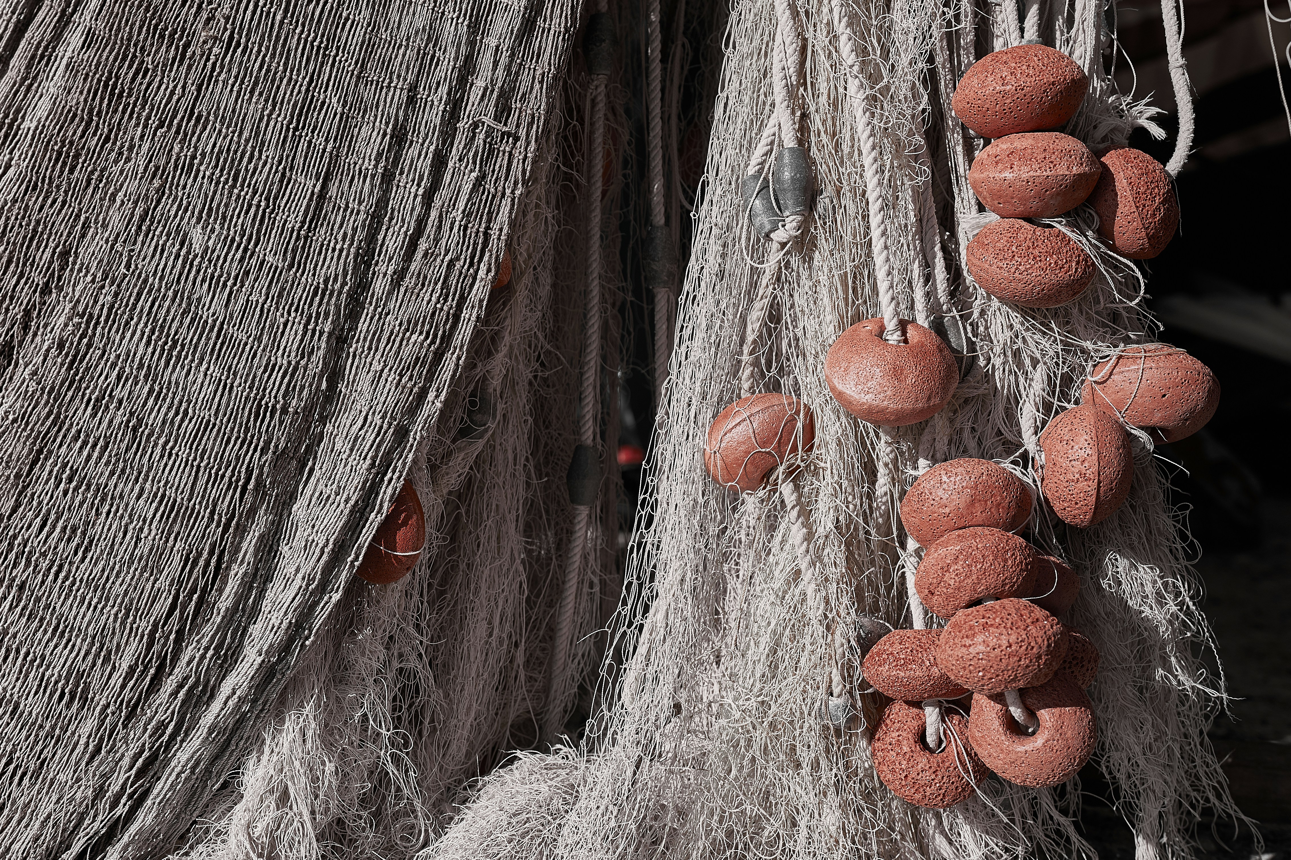 Tangled Net and Rope Beads in Soft Light