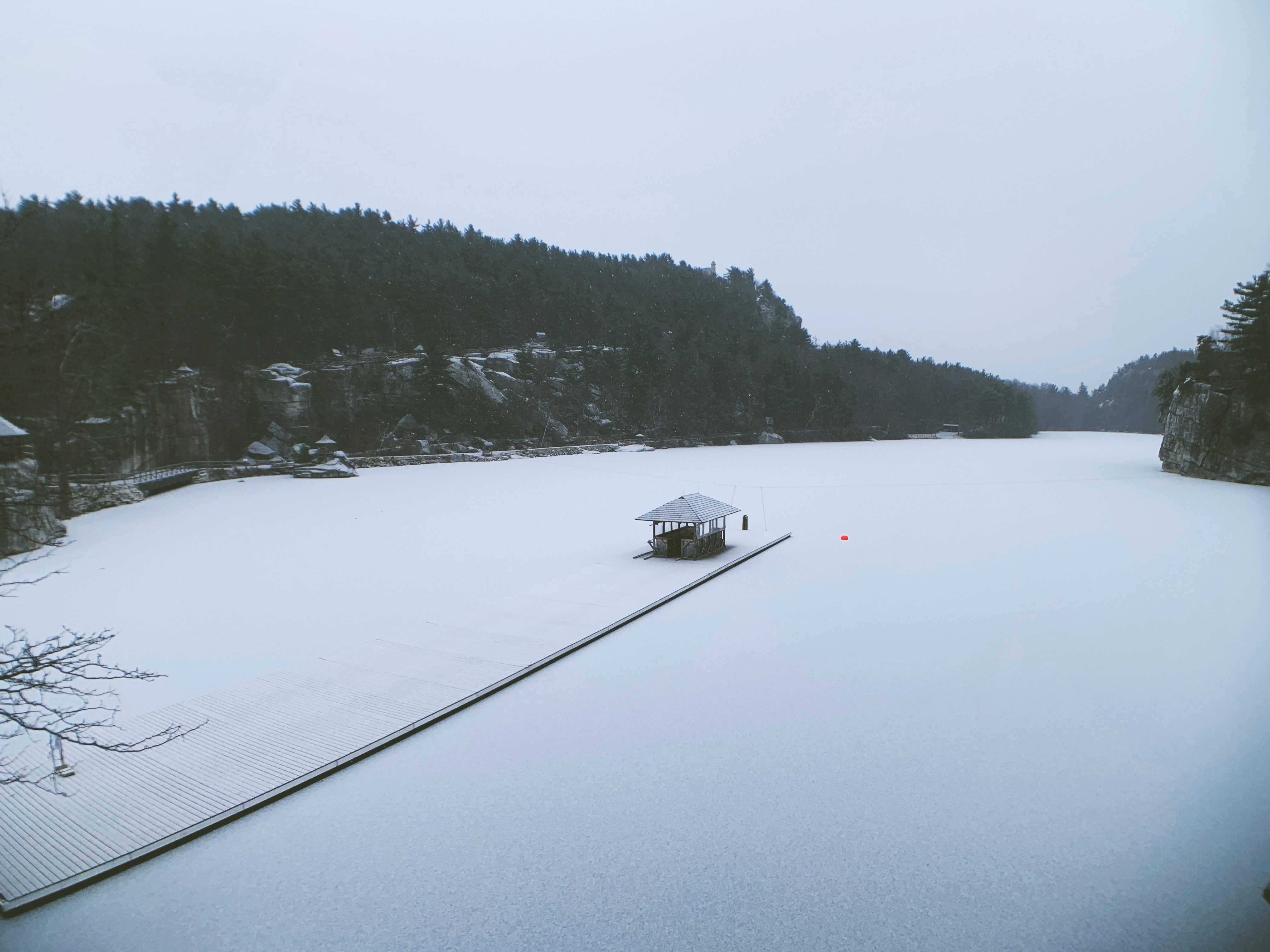 aerial photography of house surrounded by snow