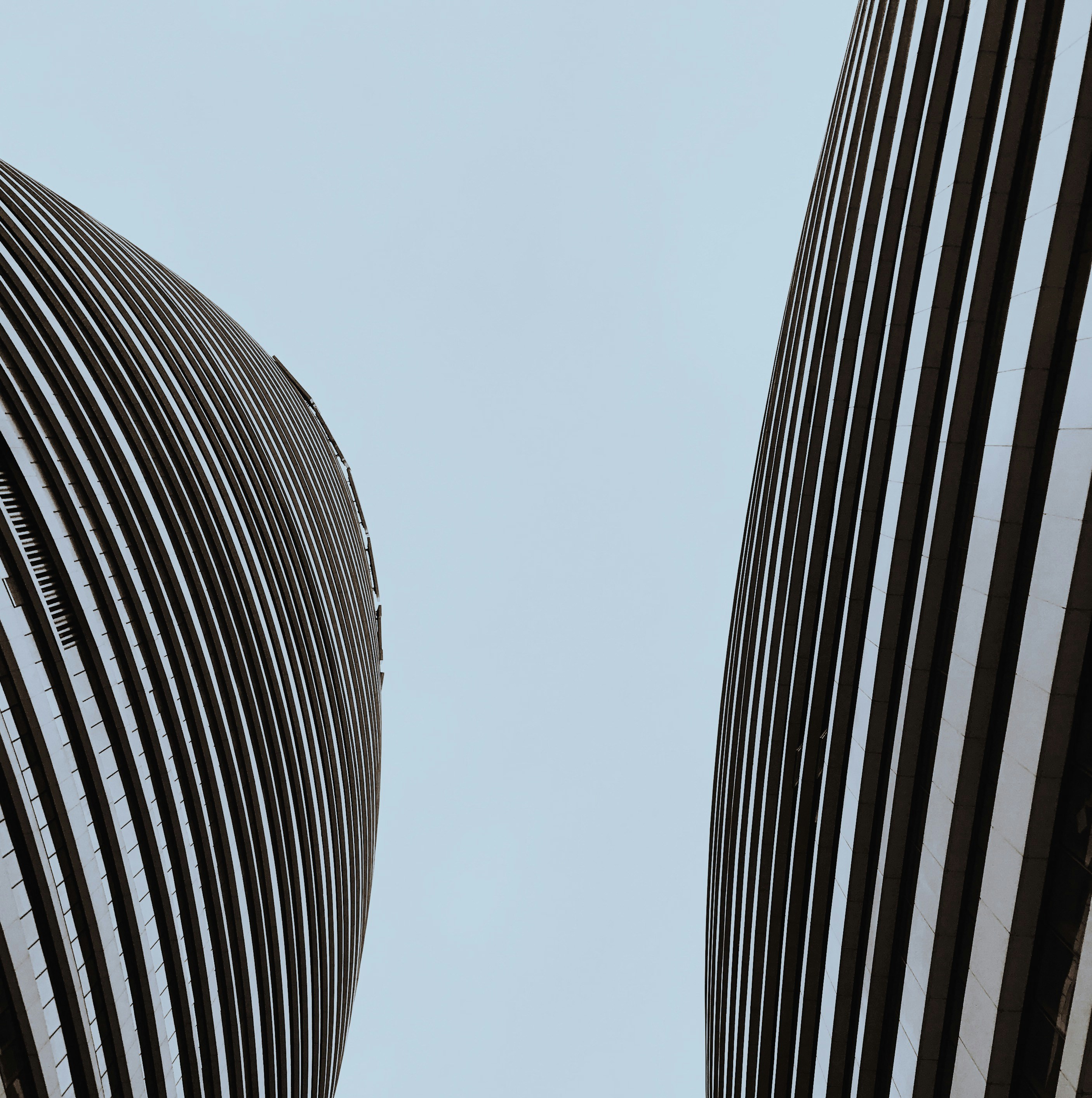low angle photo of buildings