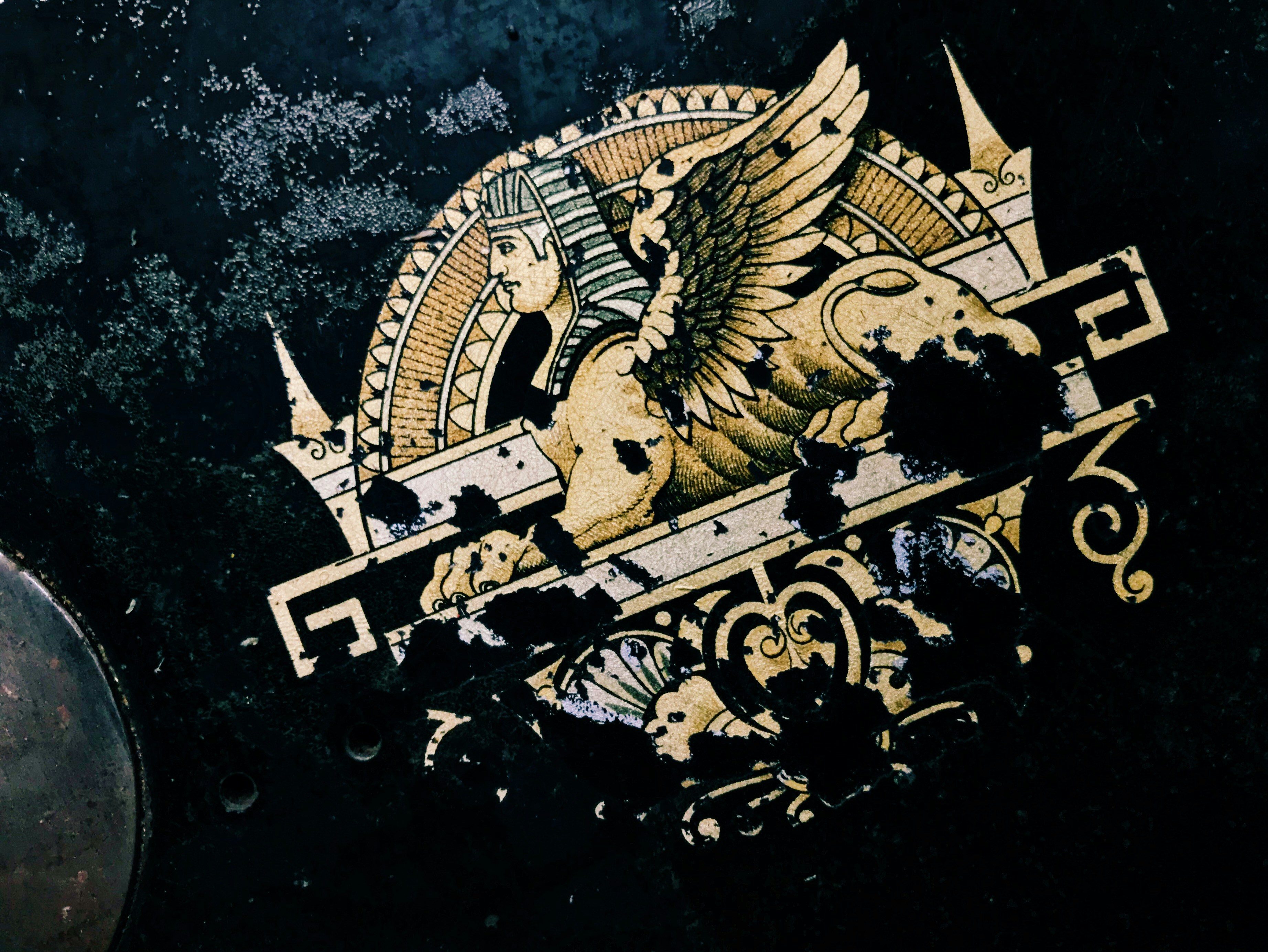 Mythic Glyph in the Void: Winged Emblem Adrift
