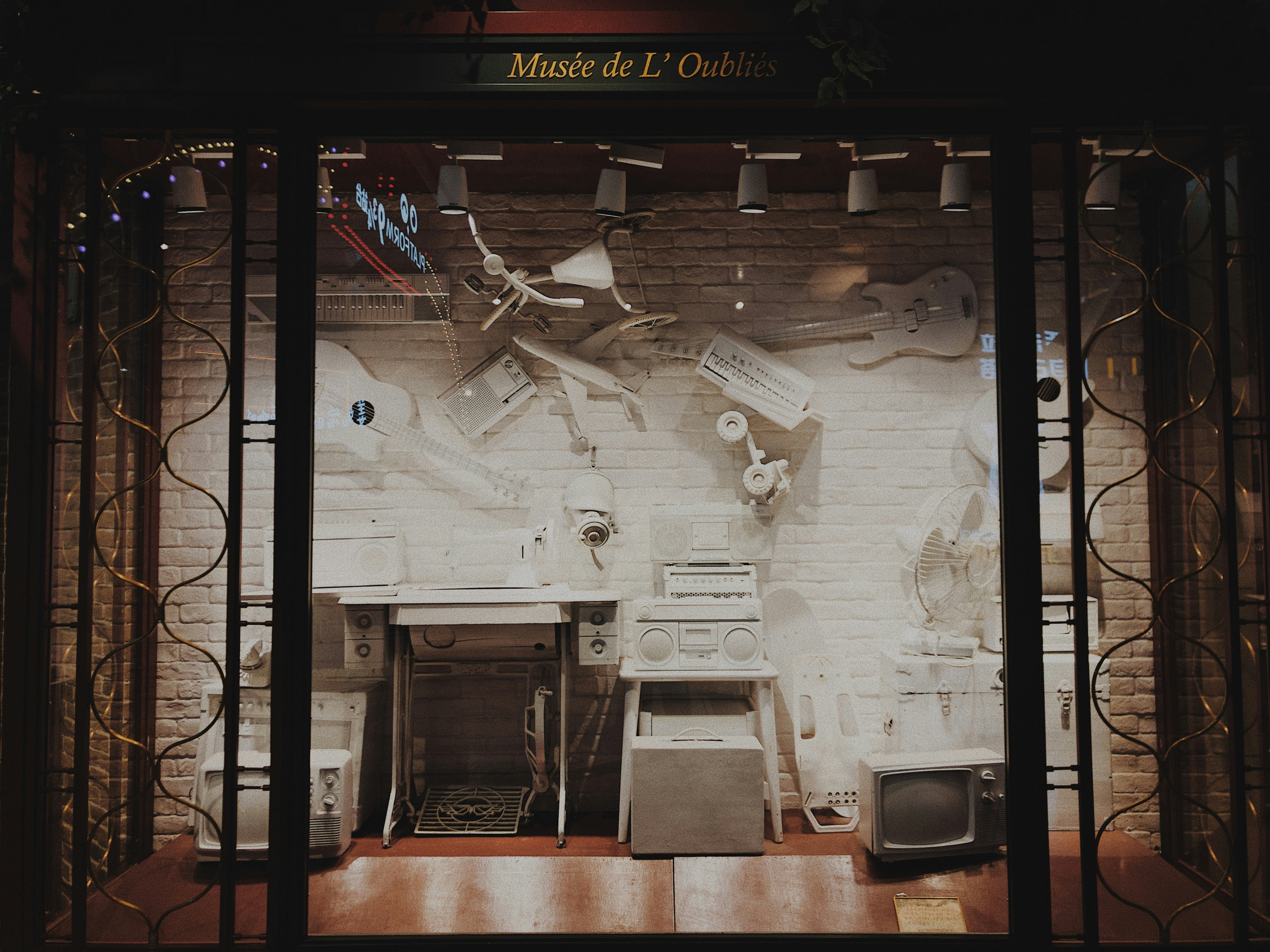 Display of Timeworn Tech: A Window Diorama of Vintage Electronics
