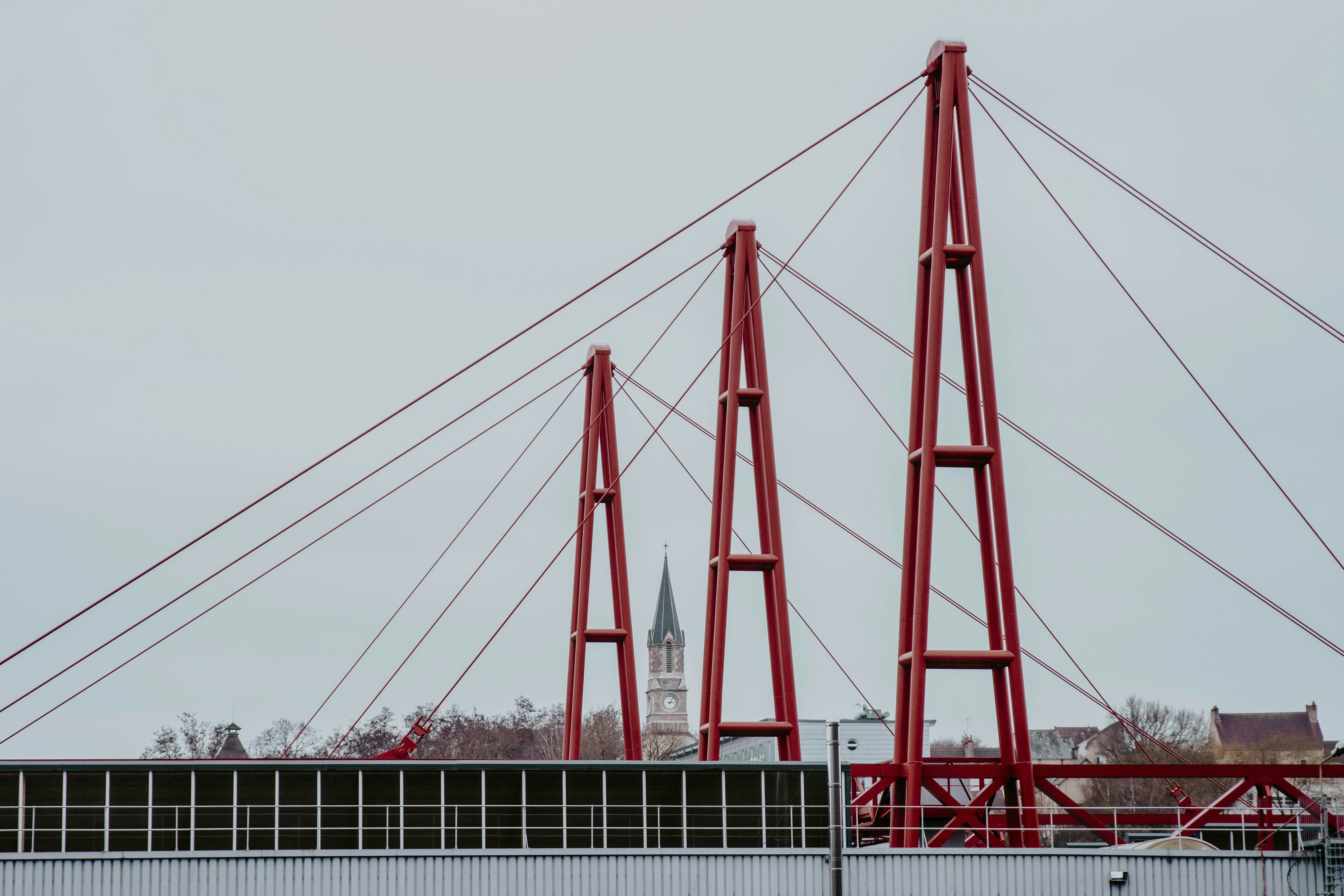 Urban Silhouette of Red Towers