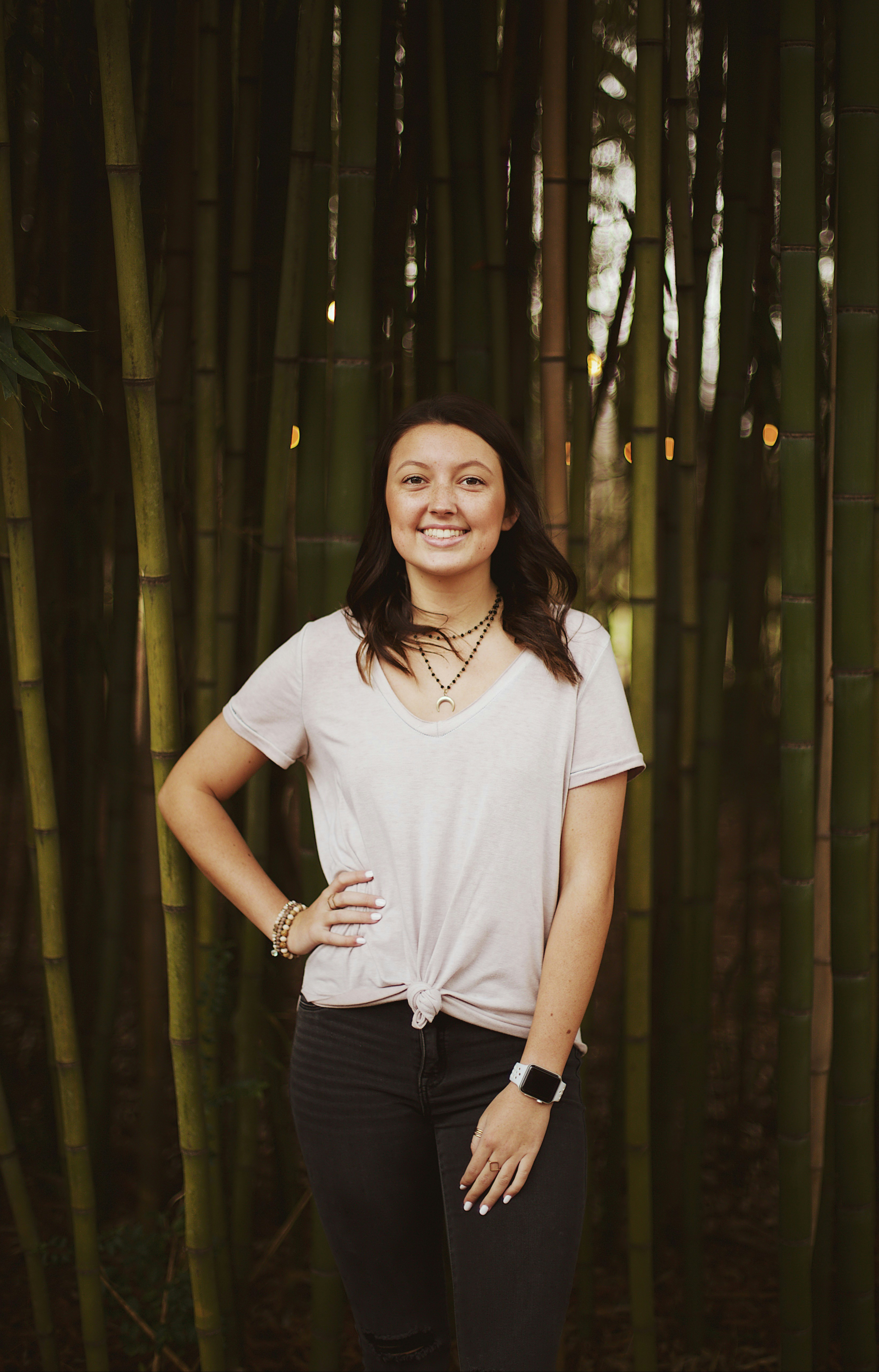 Portrait in a Bamboo Cathedral: Warm Light, Quiet Confidence