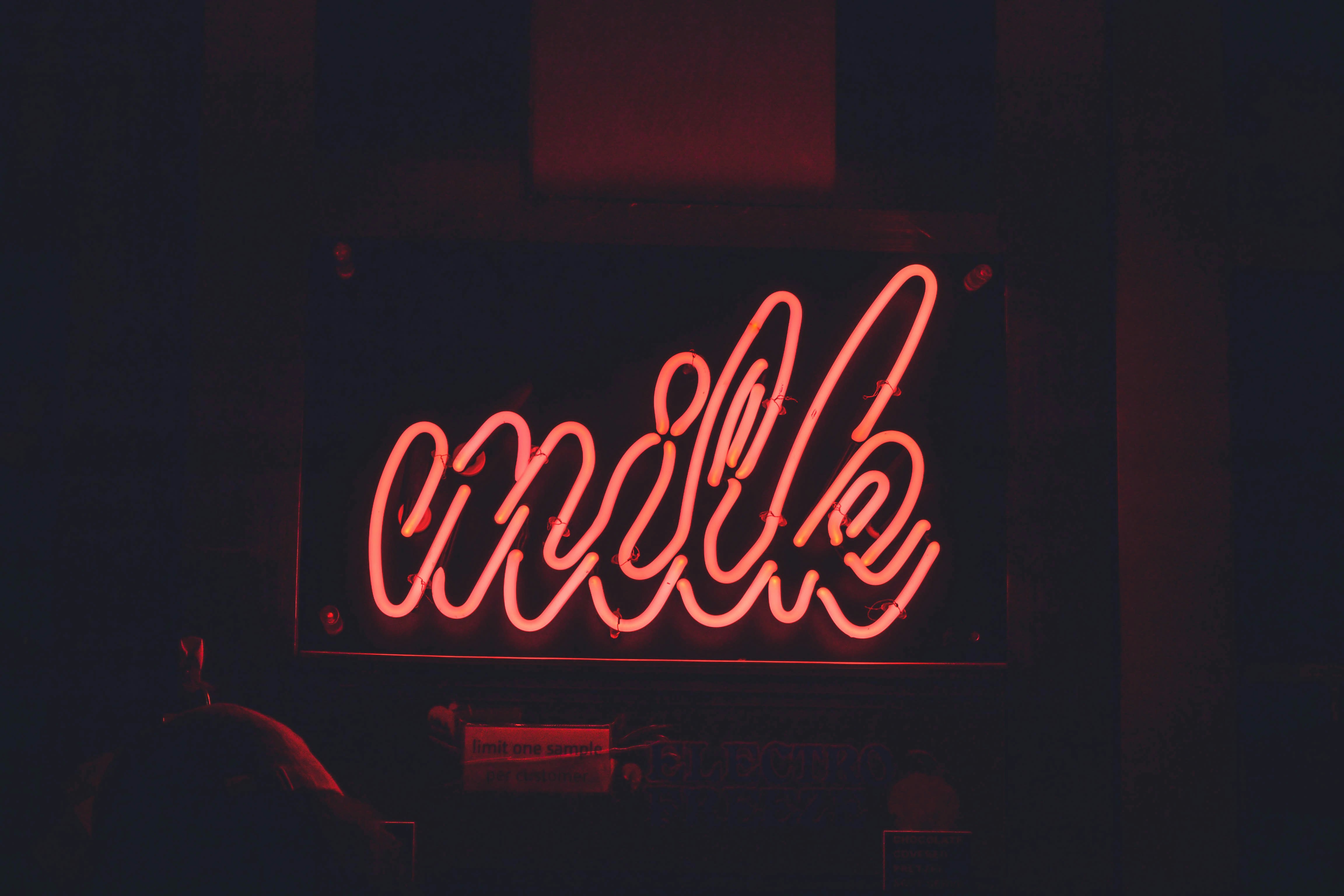 Milk LED signage photo – Free Neon Image on Unsplash