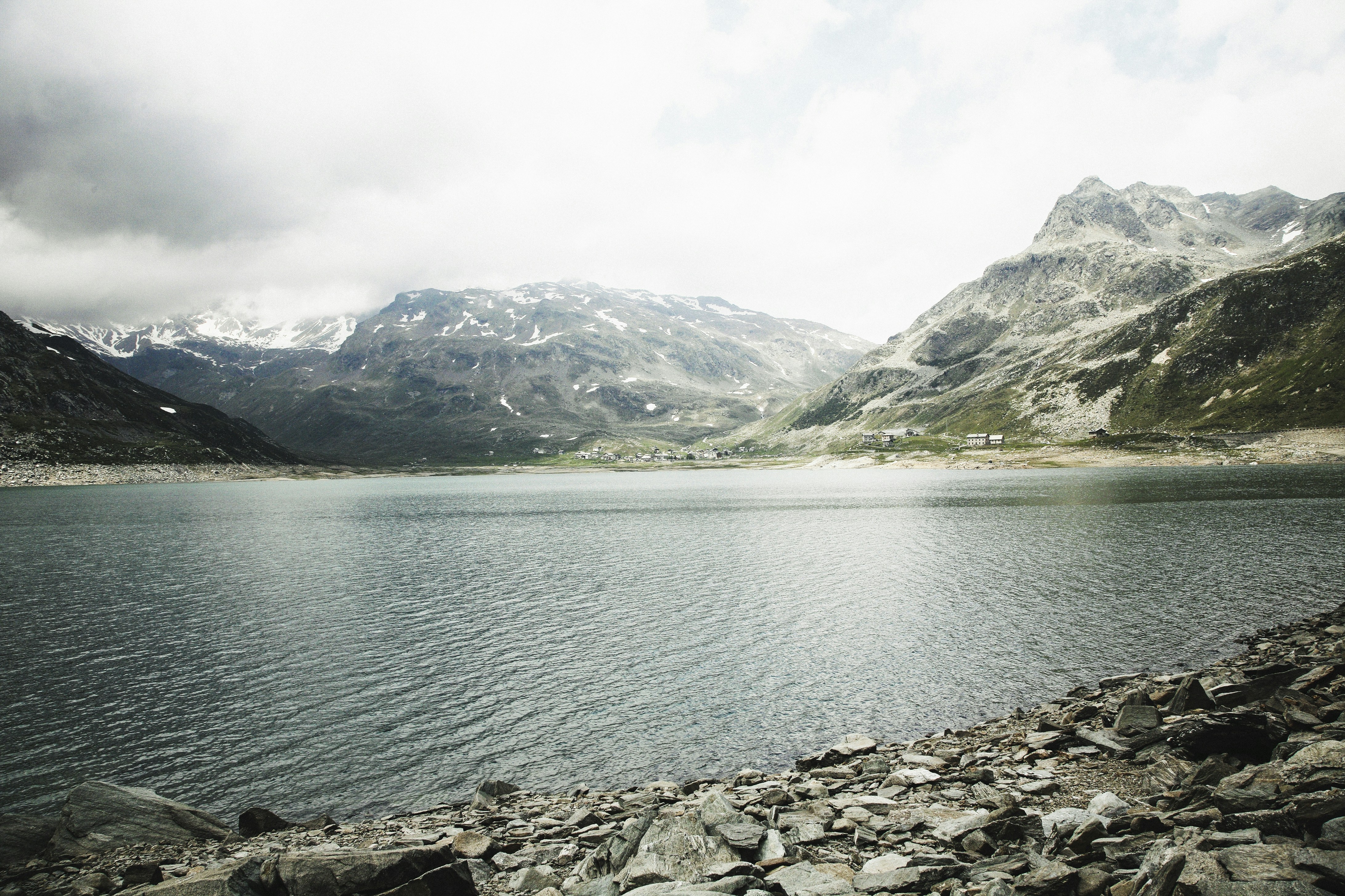 Landscape photography of mountain and lake photo – Free Passo del ...