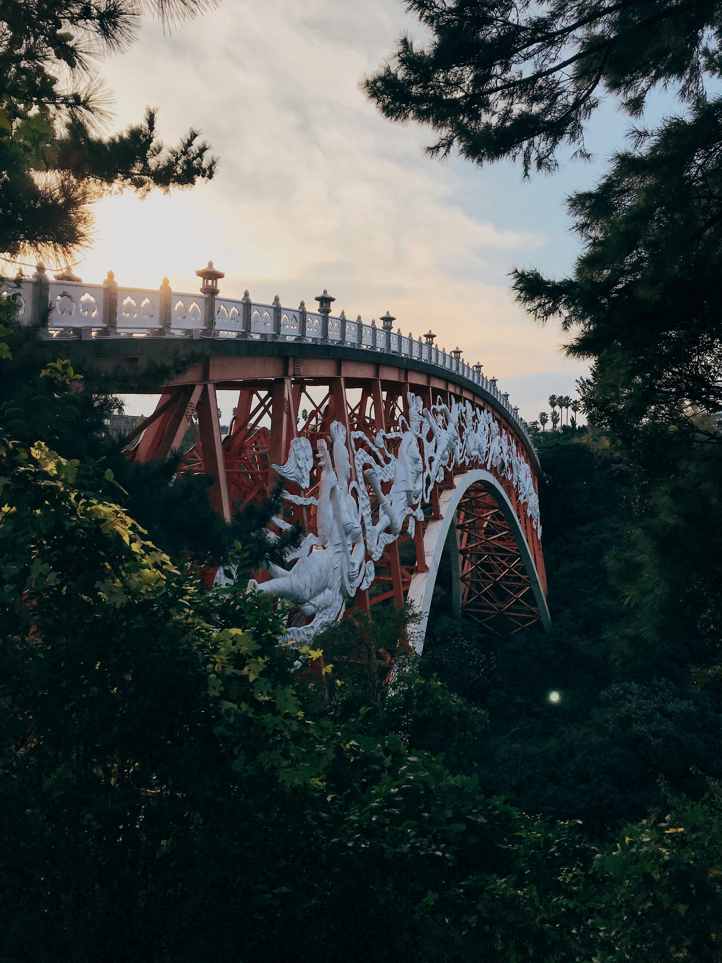 Dragon-Guarded Bridge at Golden Hour