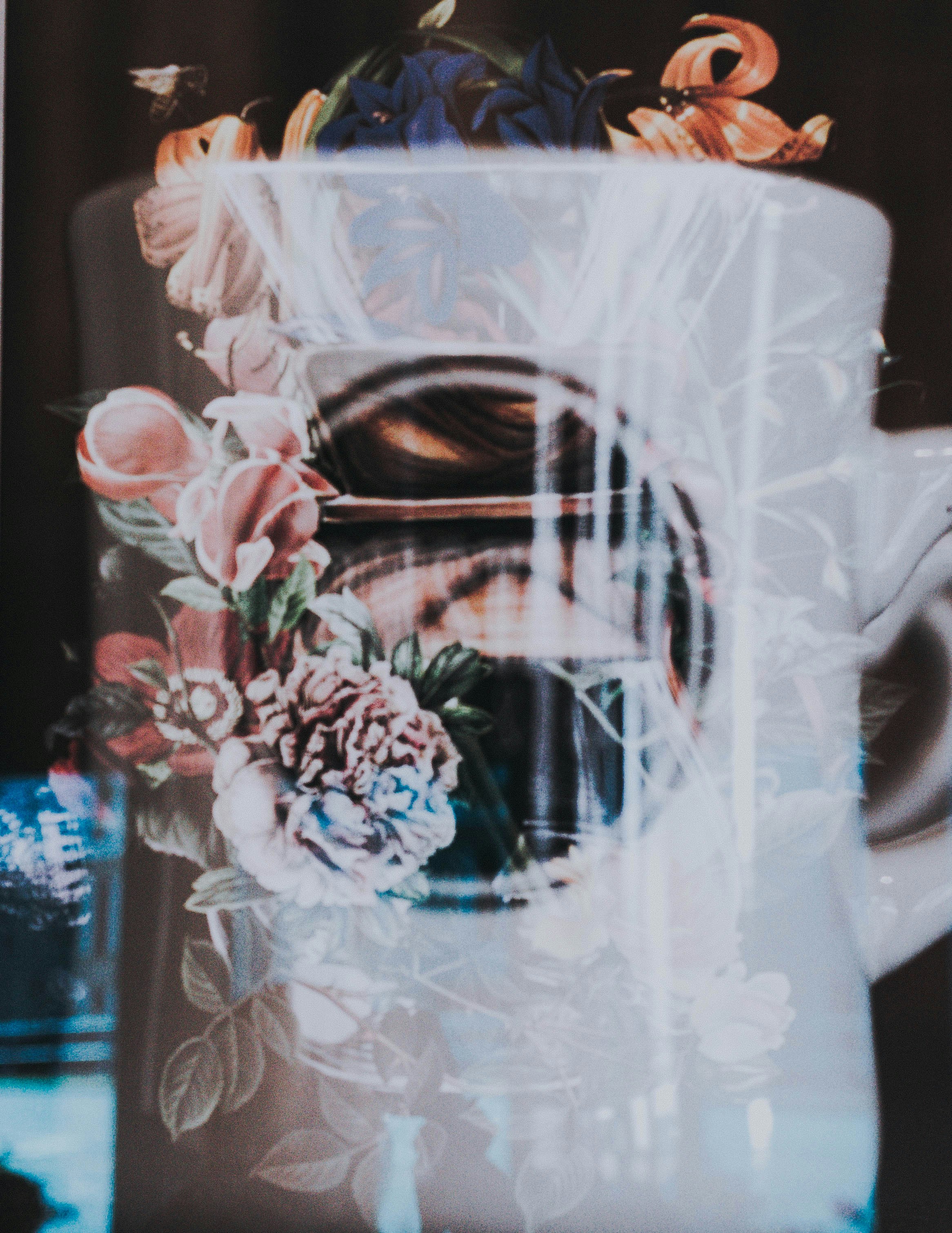 Gaze Through a Floral Mug: a quiet double-exposure portrait