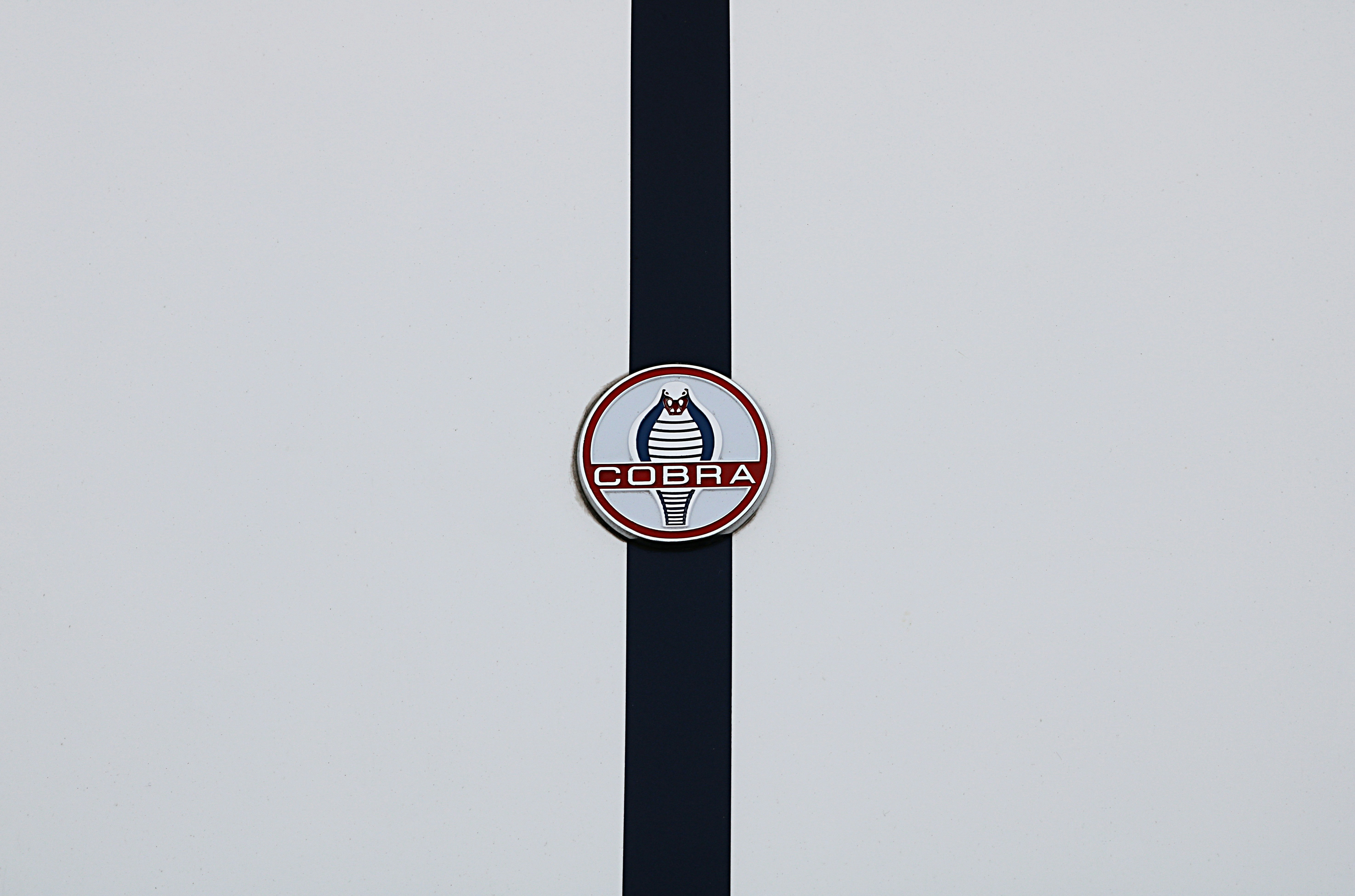Centered Cobra Crest Framed by a Narrow Midnight Stripe