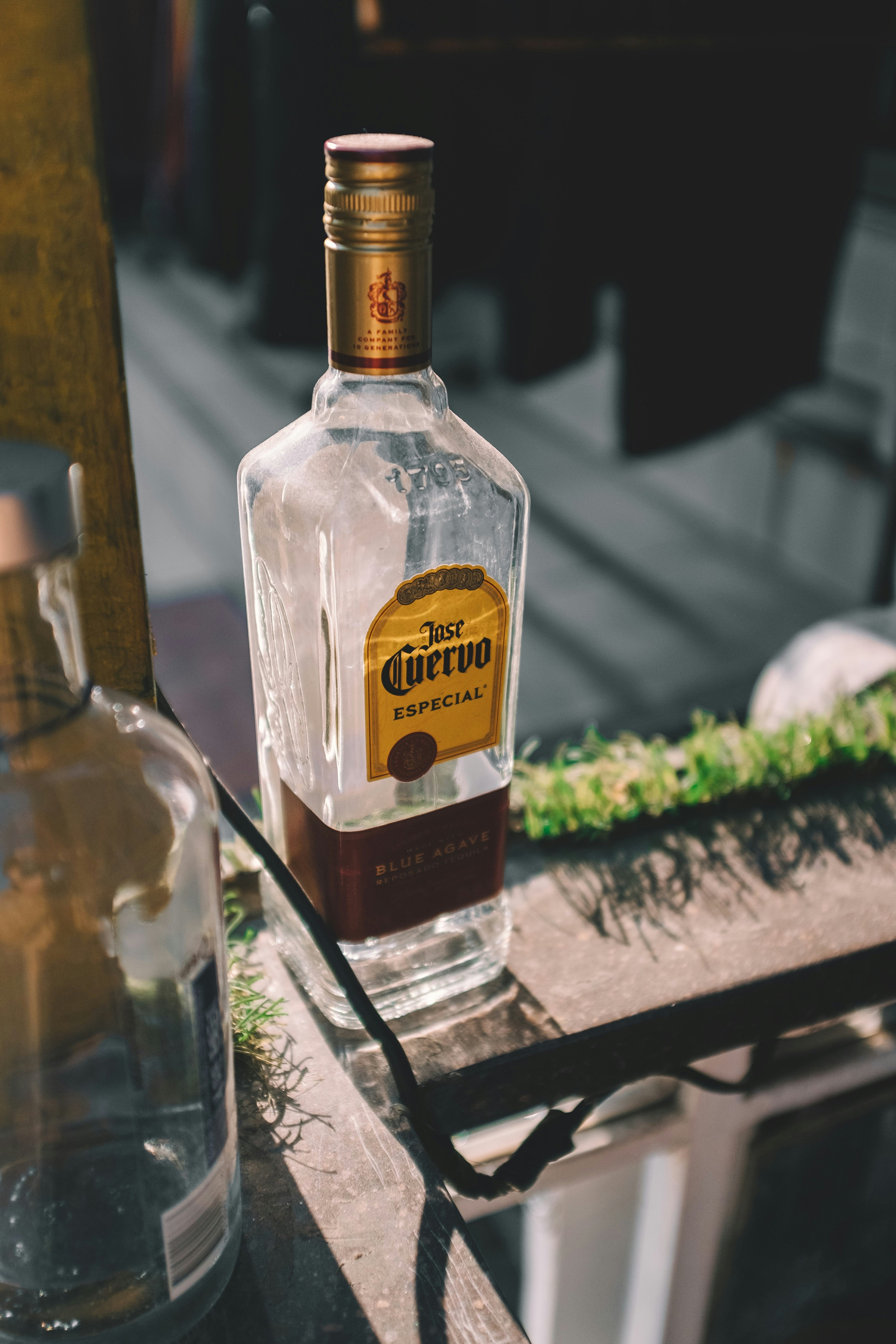 Amber Glow on a Glass Bottle: A Quiet Still-Life Shot