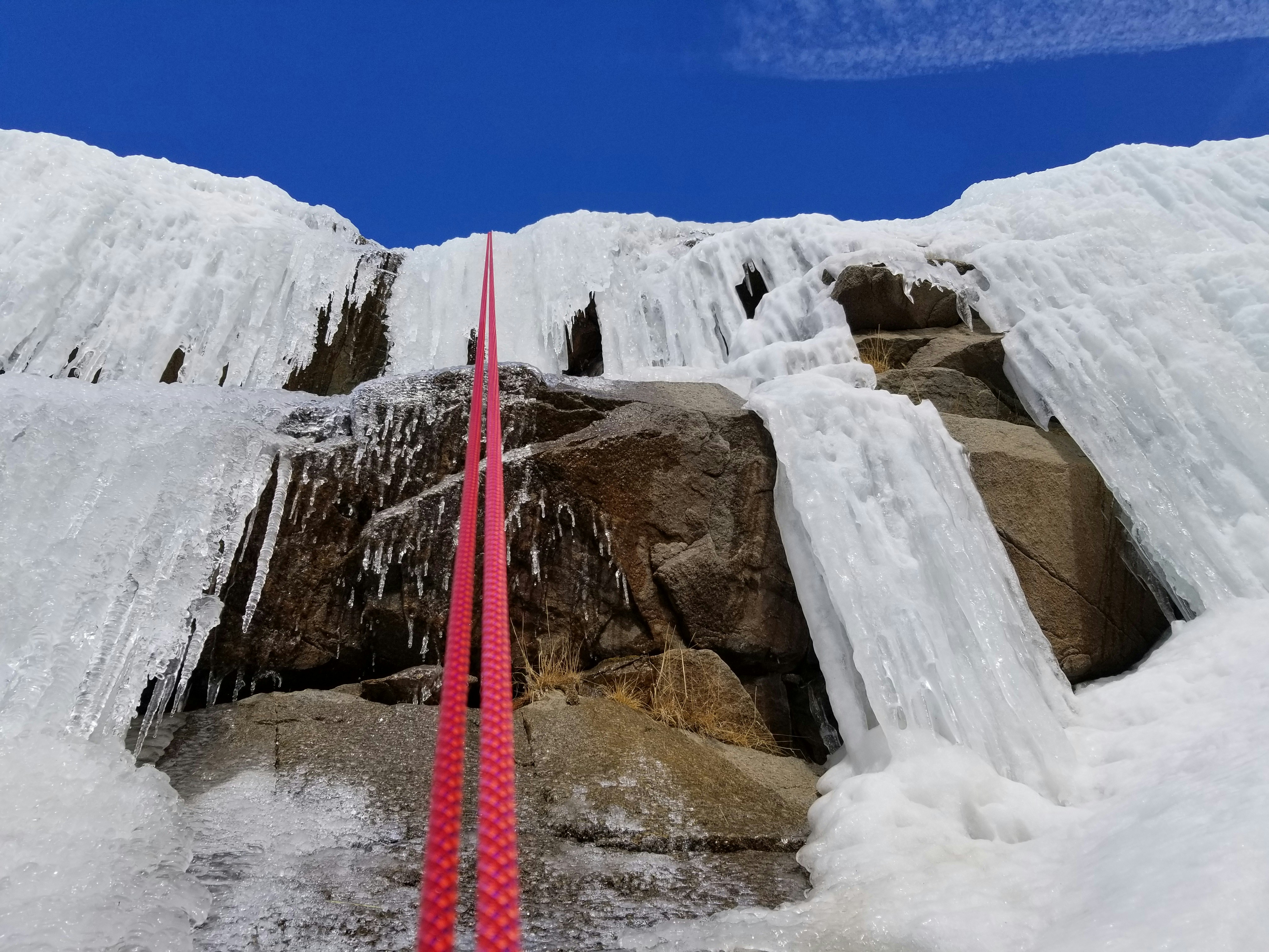 pink rope on the mountain
