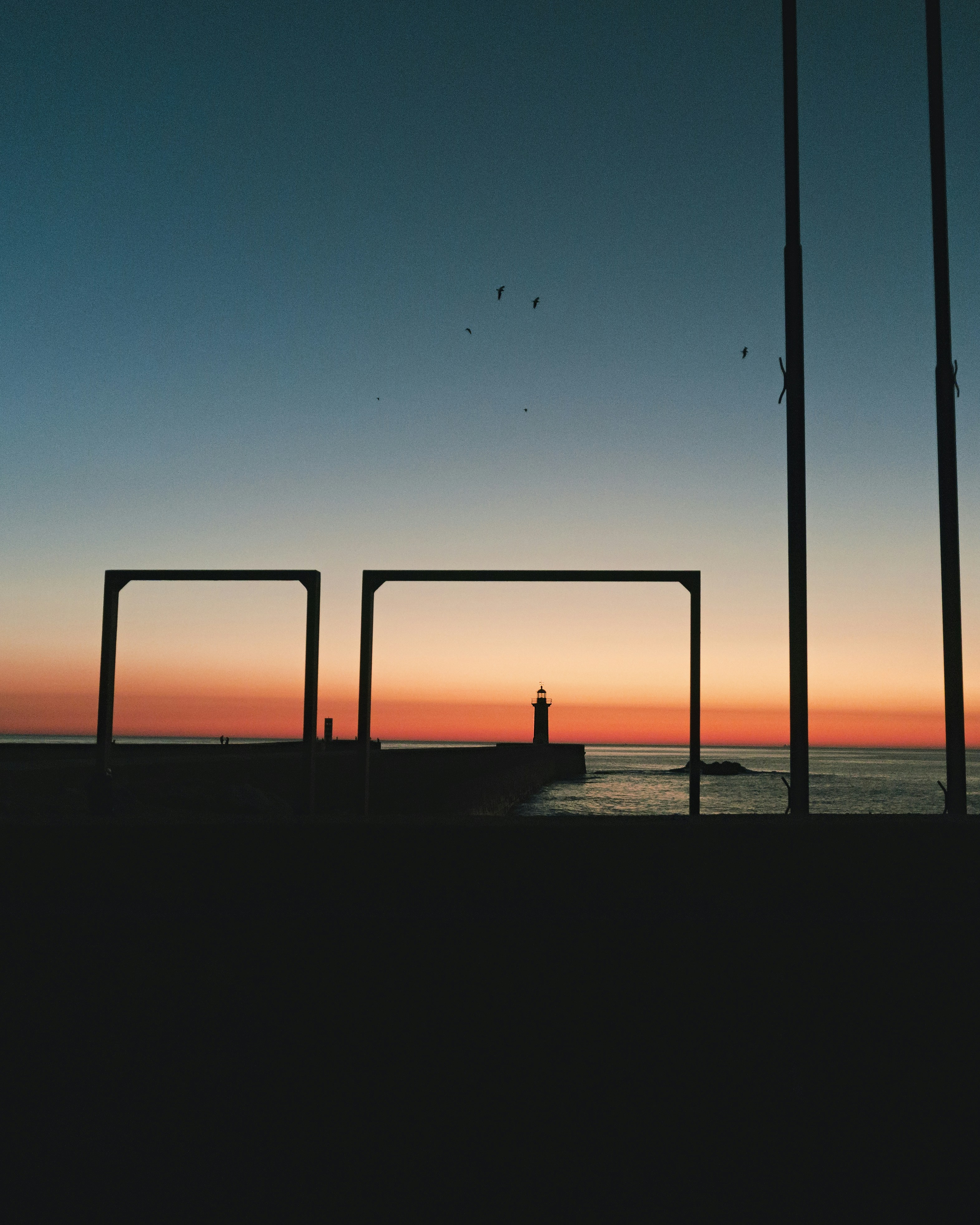 Silhouette of empty dock in front sea photo – Free Portugal Image on ...