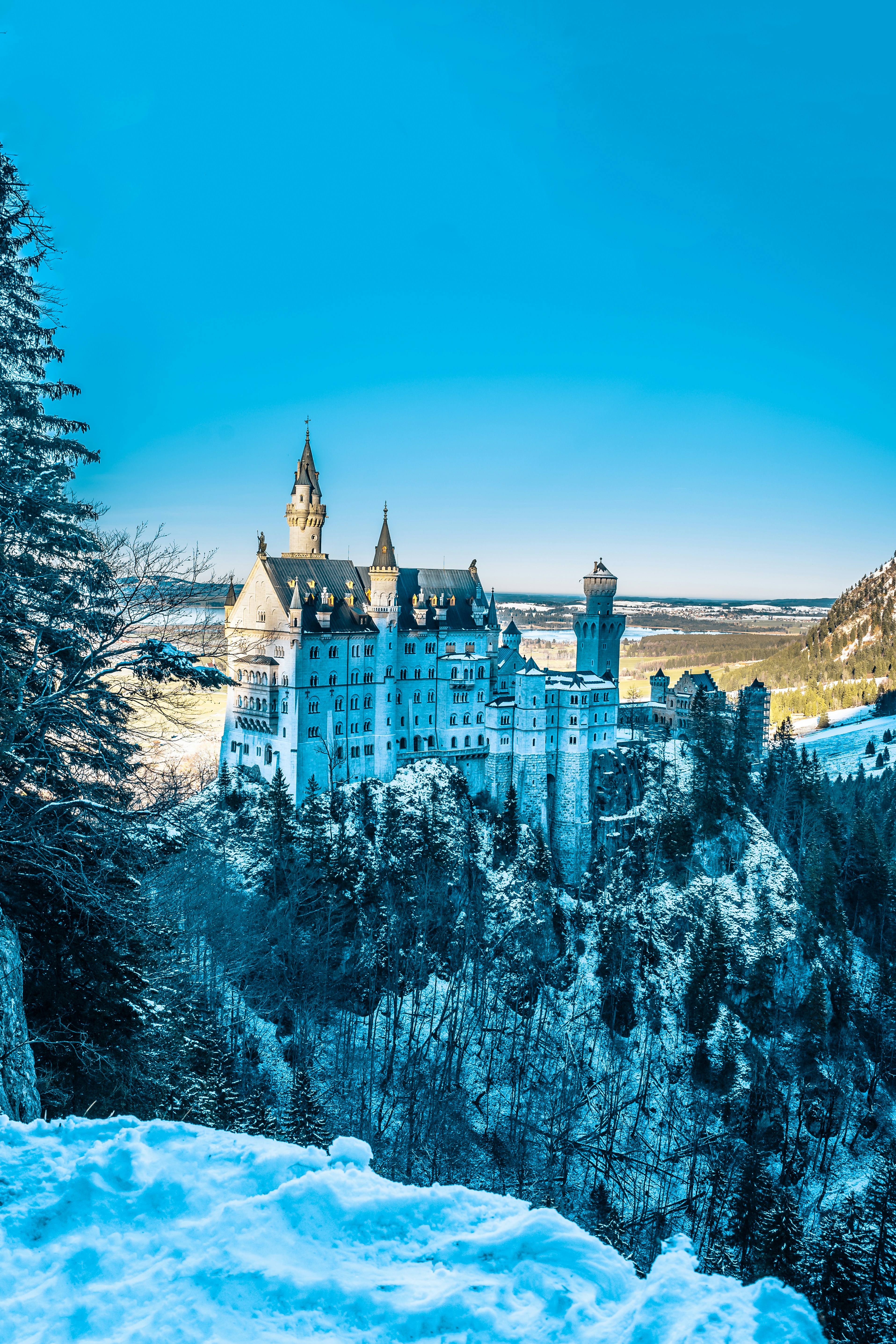 Winter Castle In Mountains