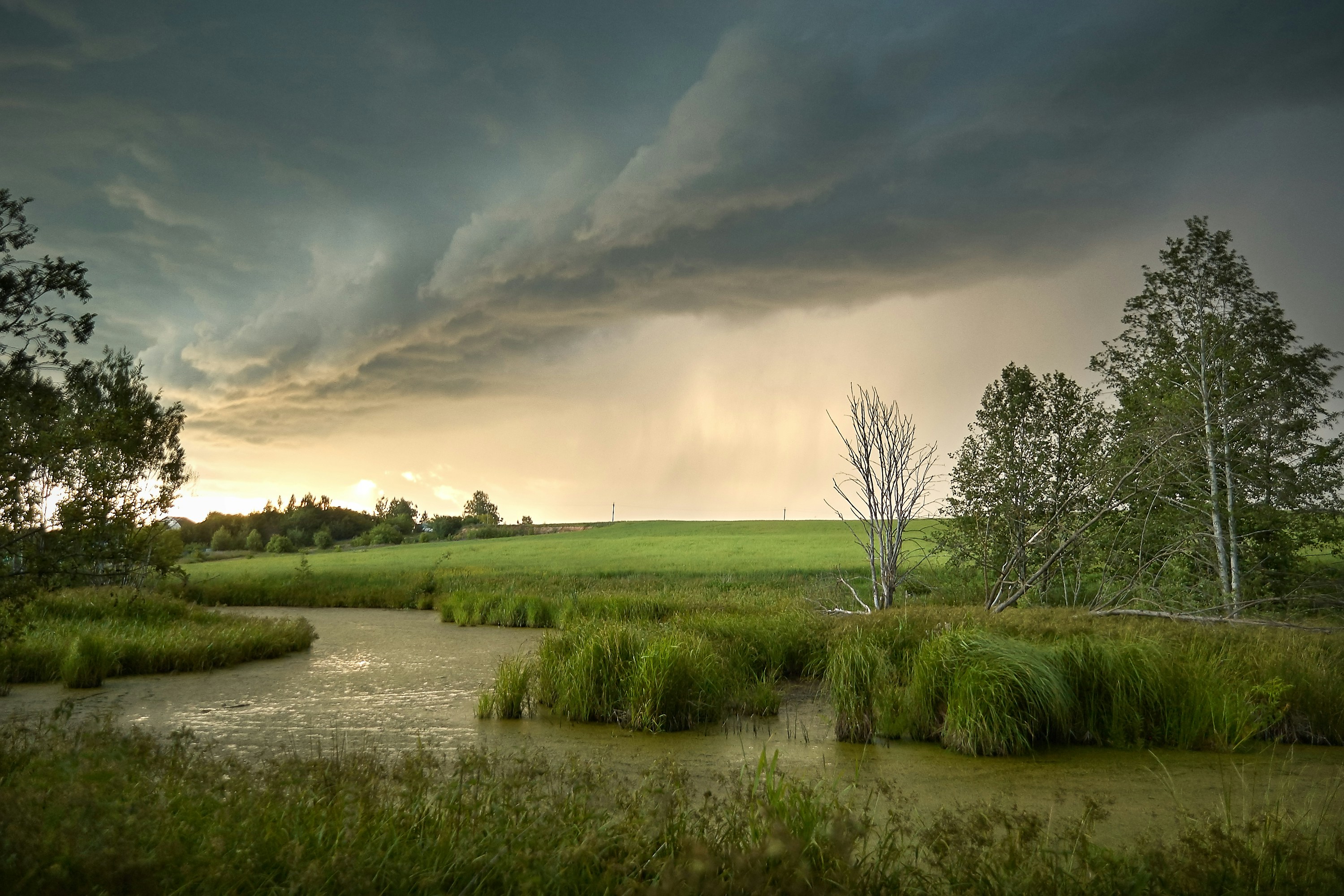 River under nimbus clouds photo – Free Land Image on Unsplash