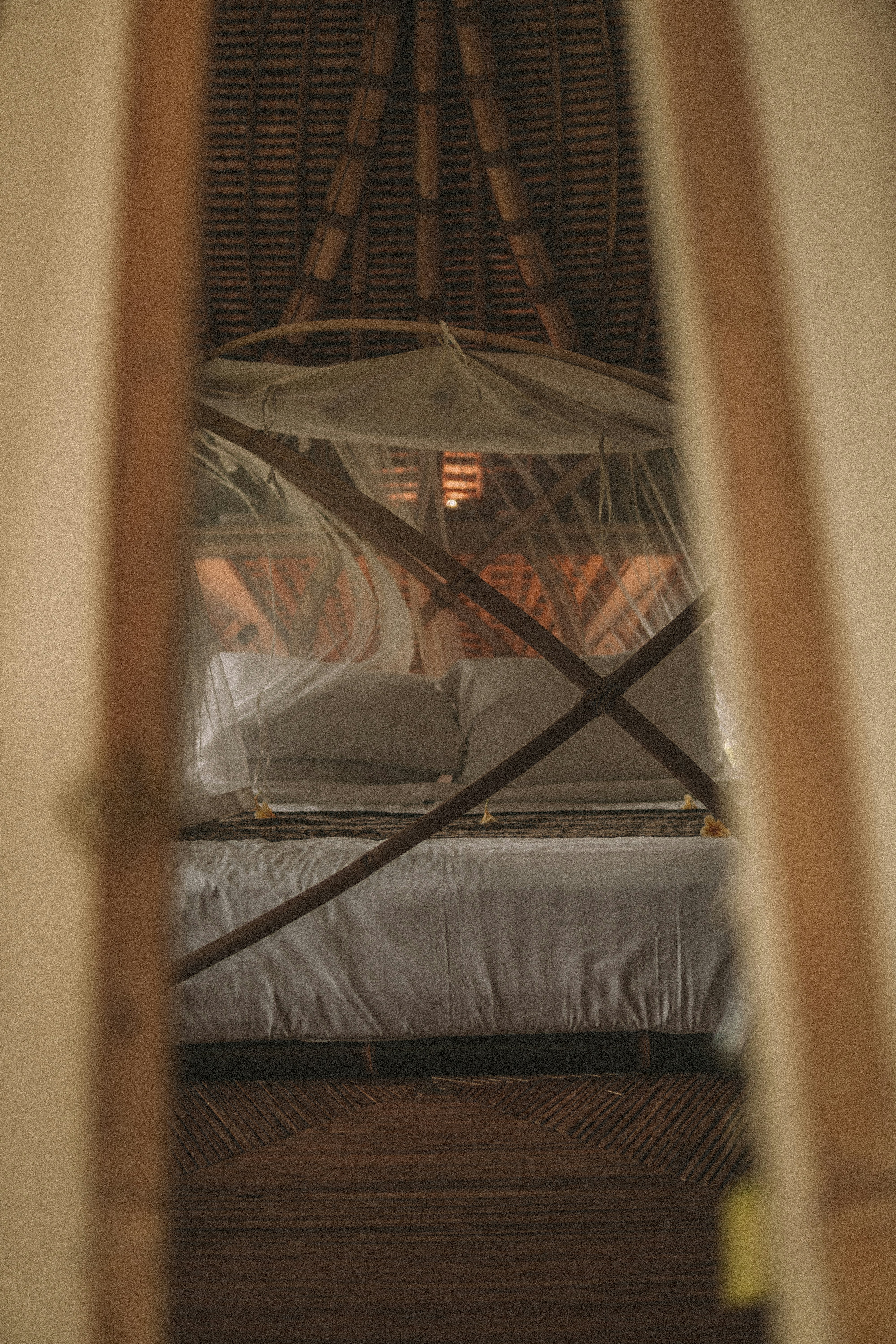 two white bed pillows on bed