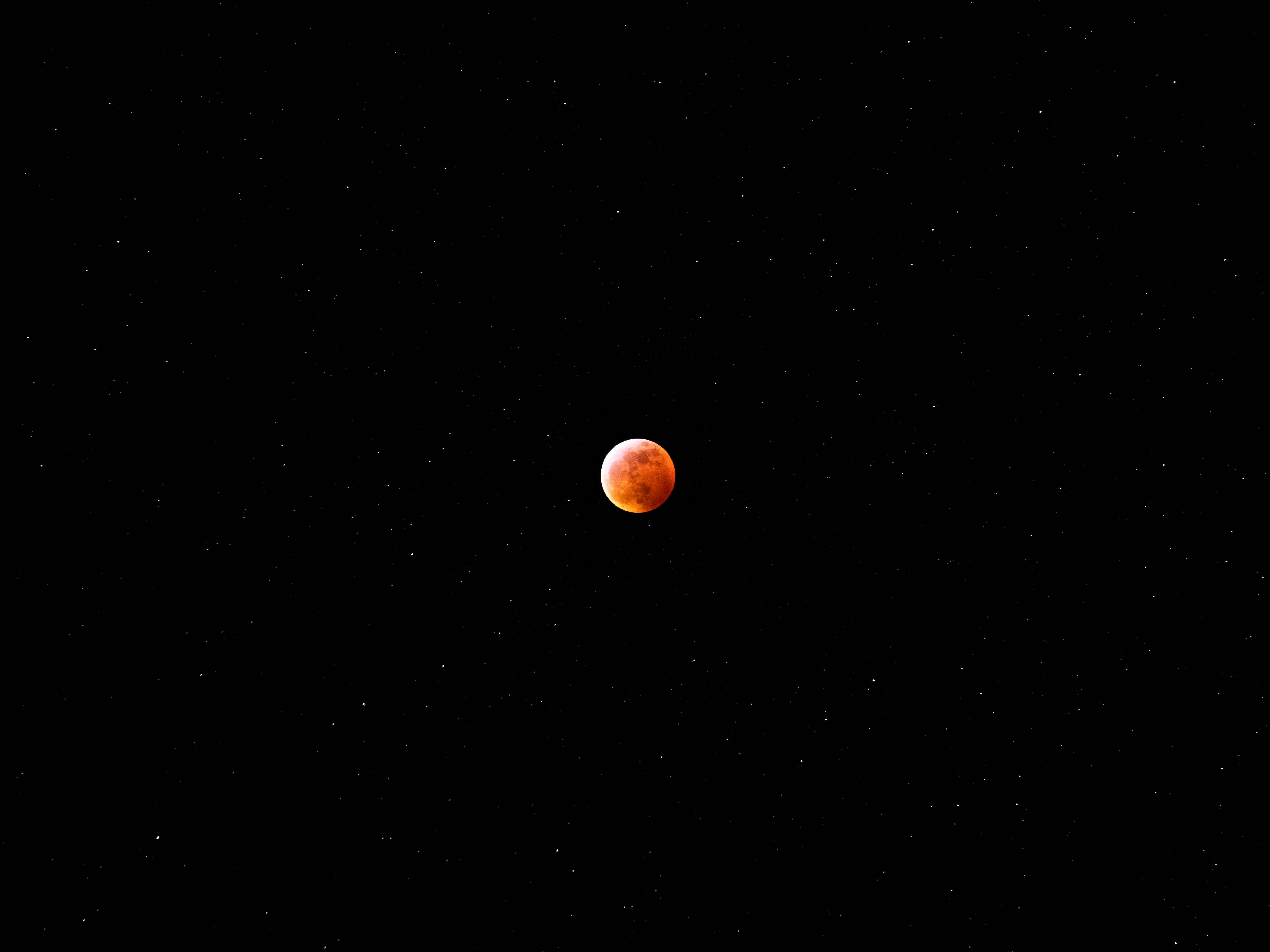 Lunar Ember: Blood Moon Above the Quiet Void