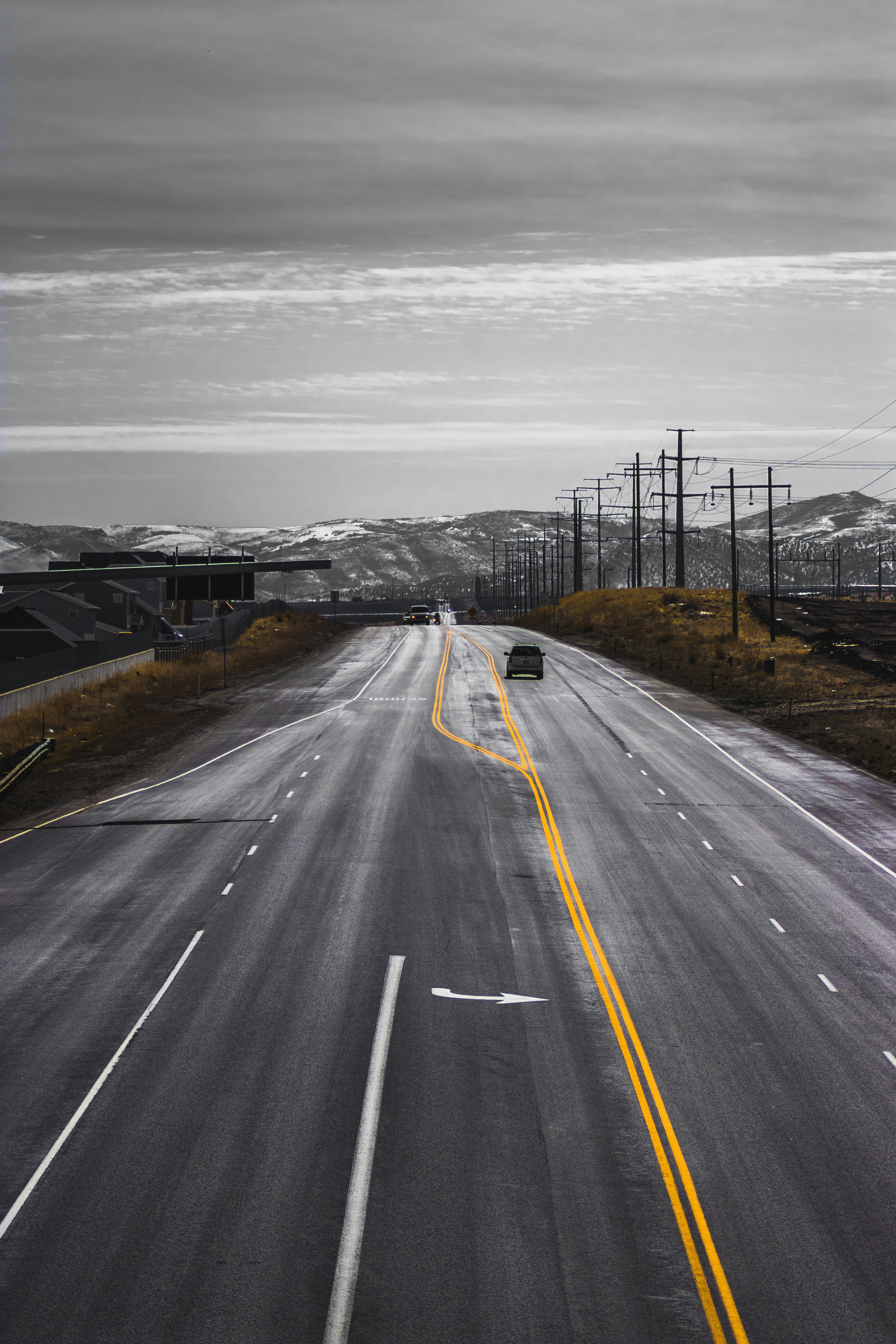 Highway to the Snowline: A Straight Shot Toward Distant Peaks