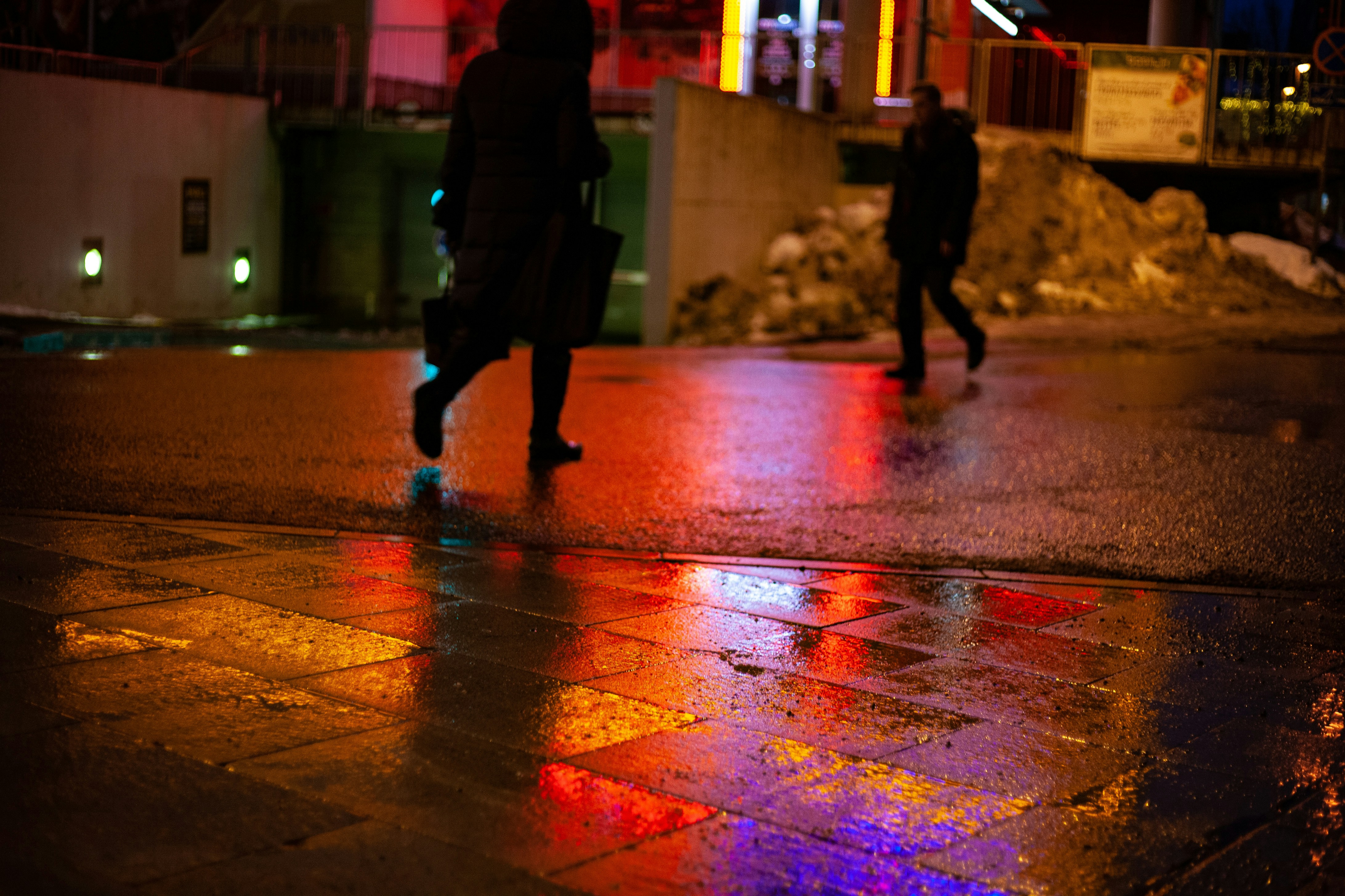 2 People Walking At Night