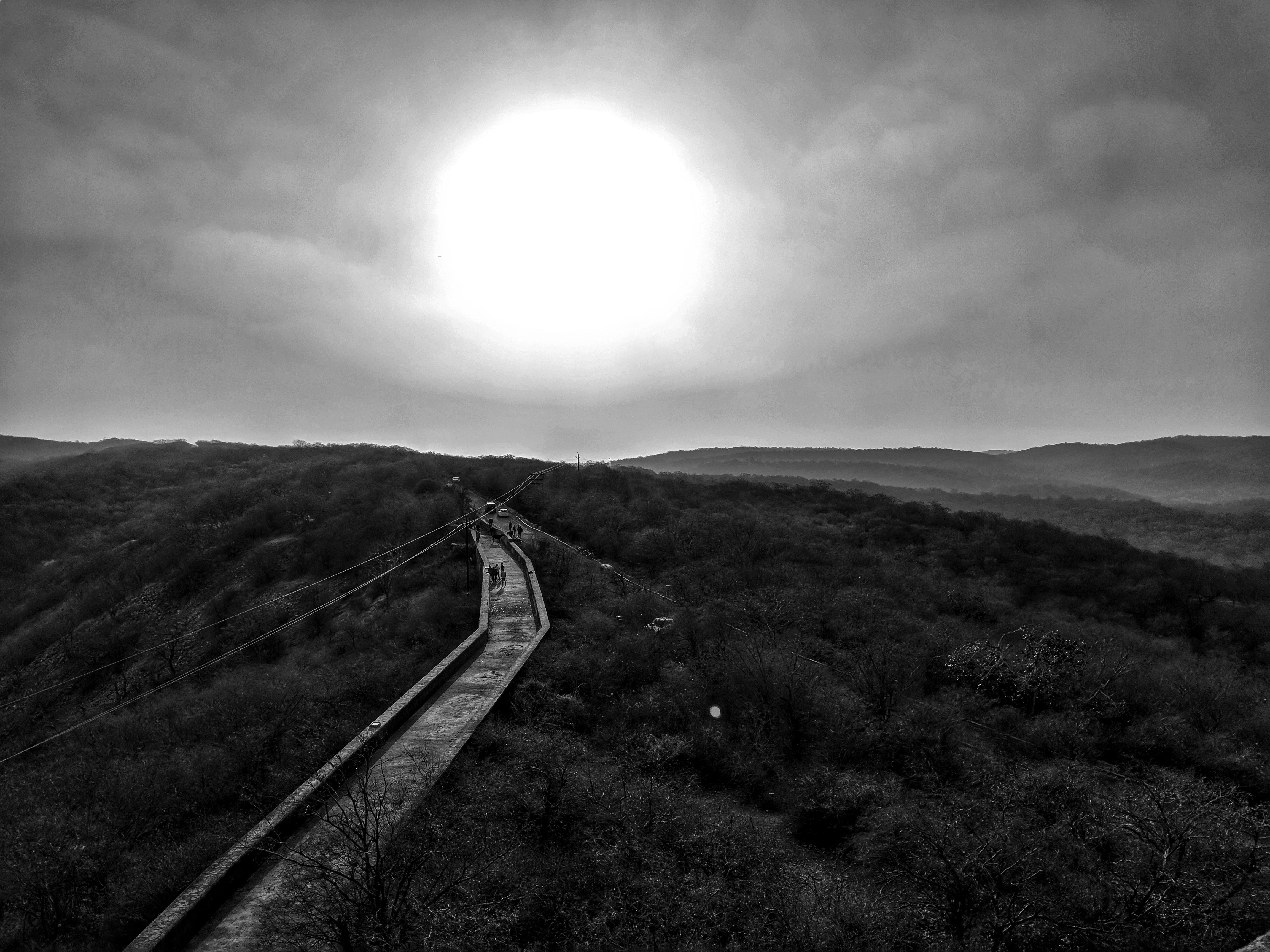 Vanishing Boardwalk Toward a Quiet Horizon in Mono