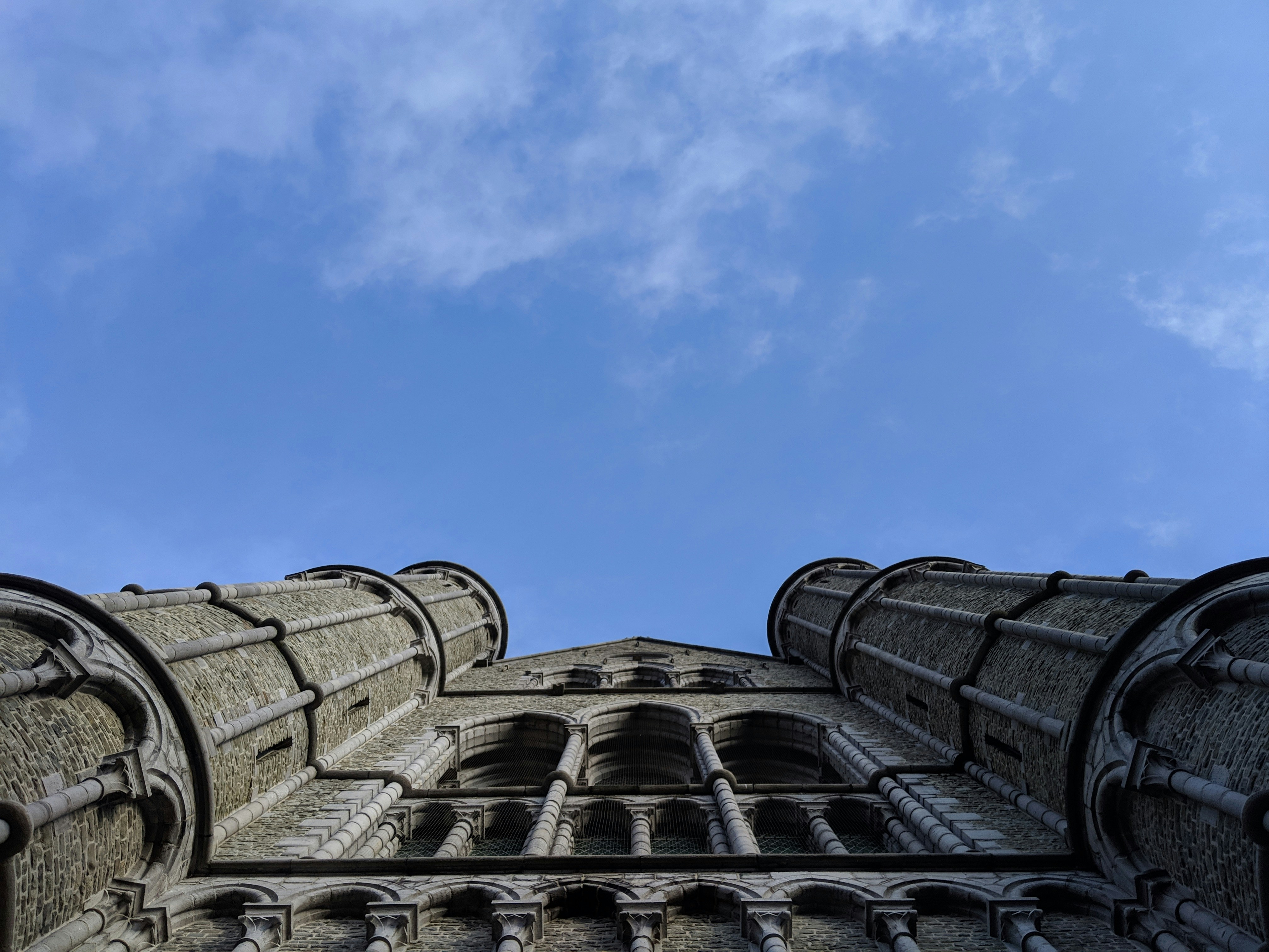 Skyward Gothic: Arches Between Towers Rising Toward the Sky