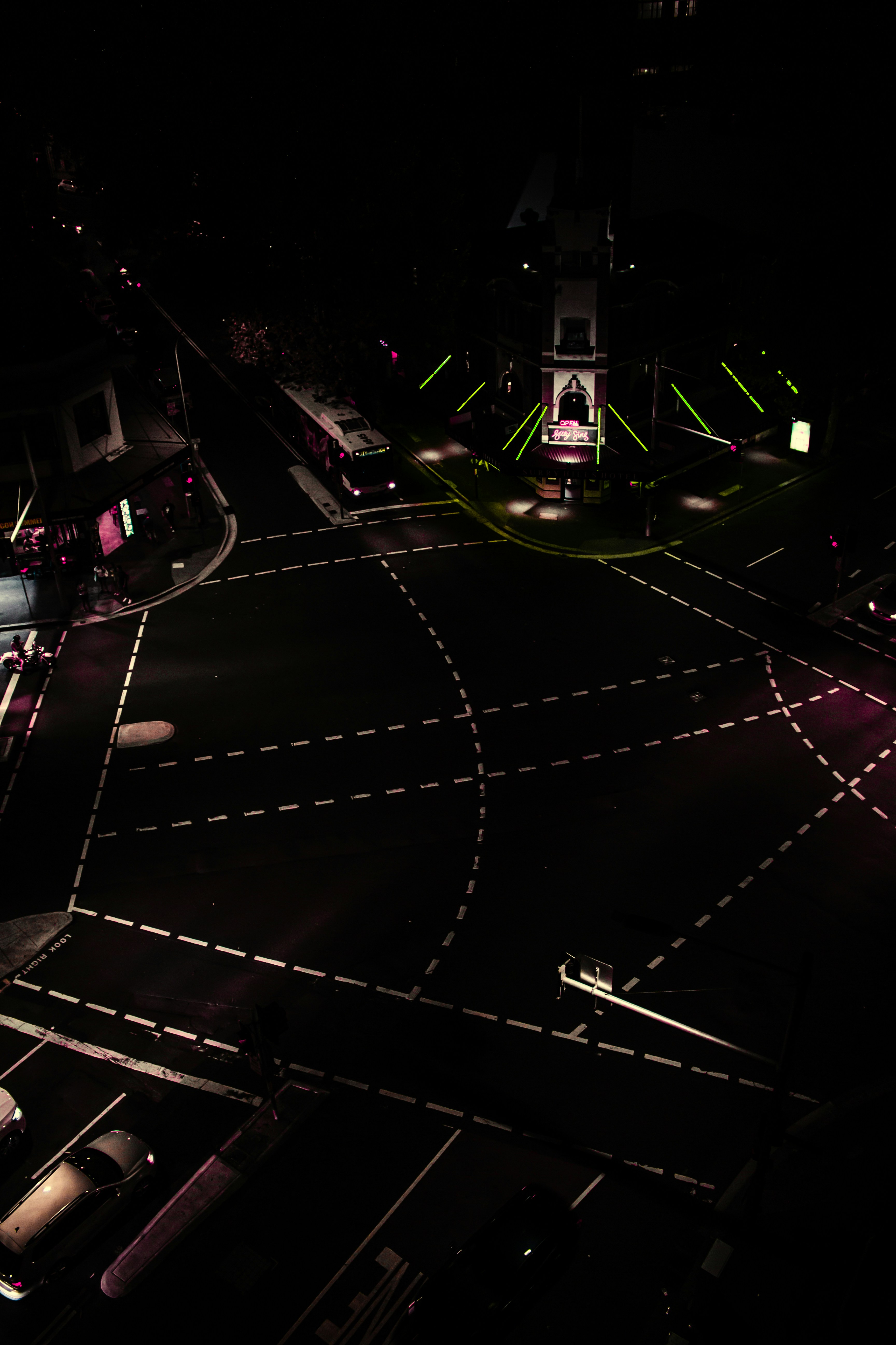 Neon Arcades at Night: A Quiet Intersection in Neon Light