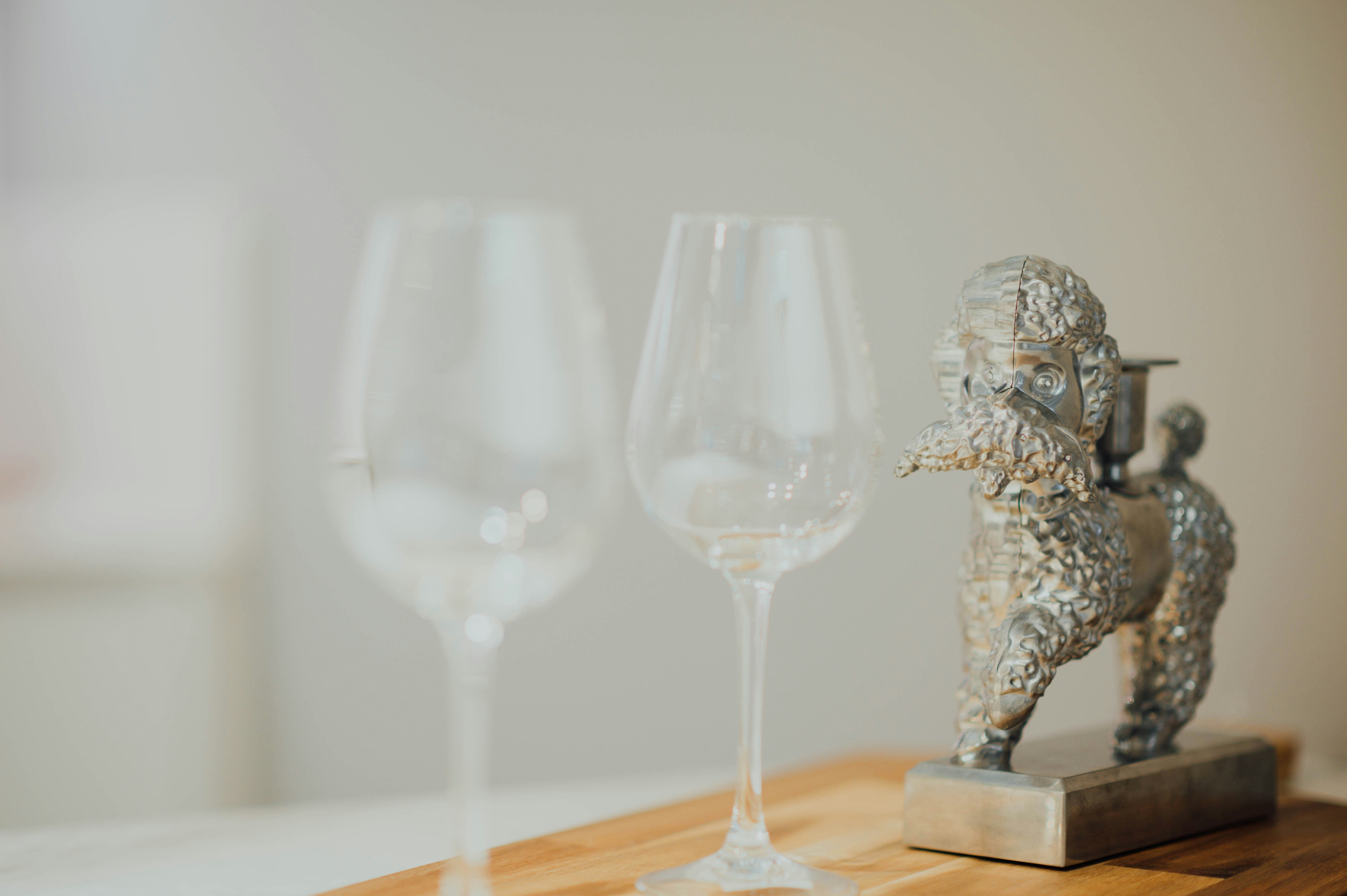 Silver Figurine Guarding a Quiet Table