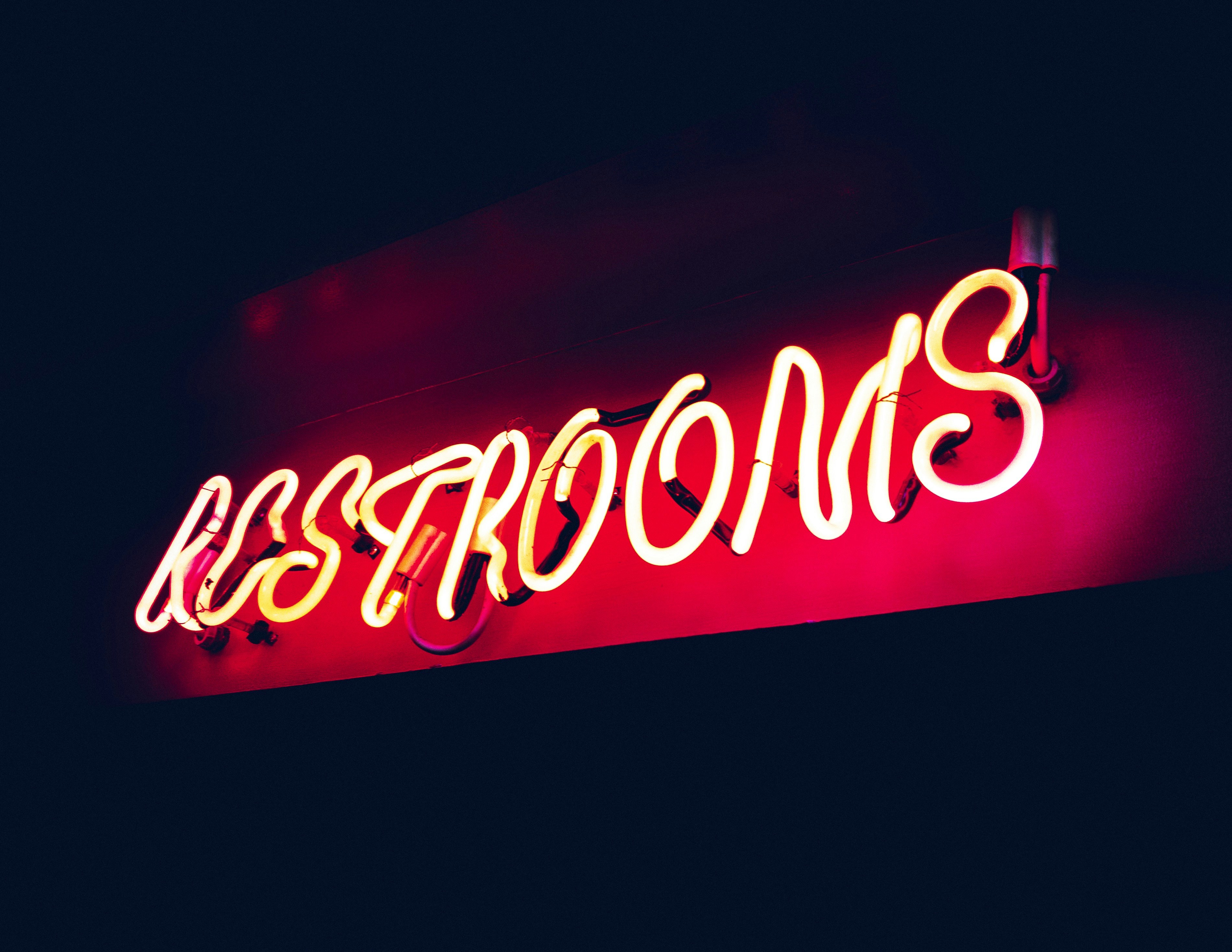 Red Restrooms neon signage photo – Free Neon Image on Unsplash