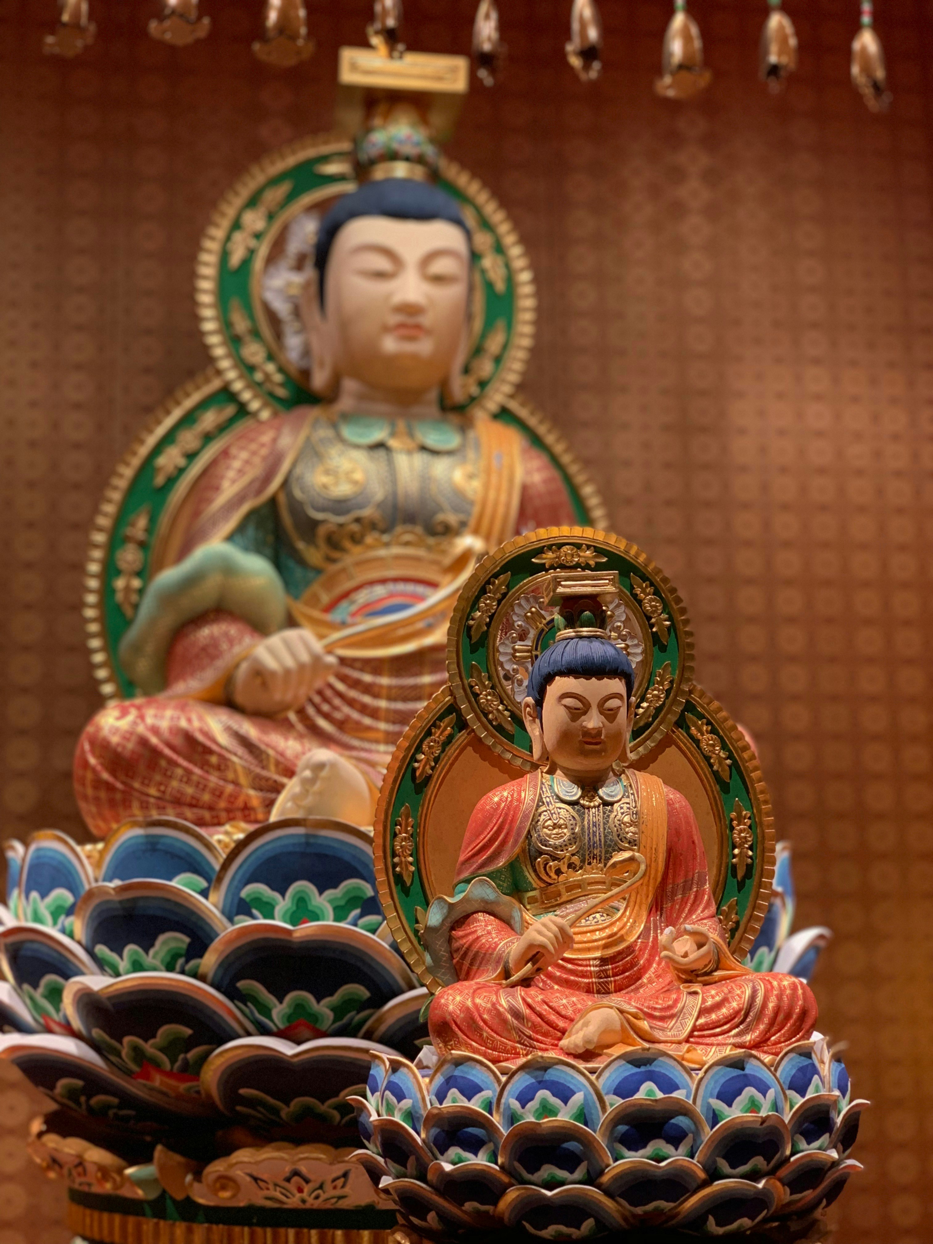 Tiny Bodhisattva on a Bejeweled Lotus: Quiet Reverence in a Warm Shrine