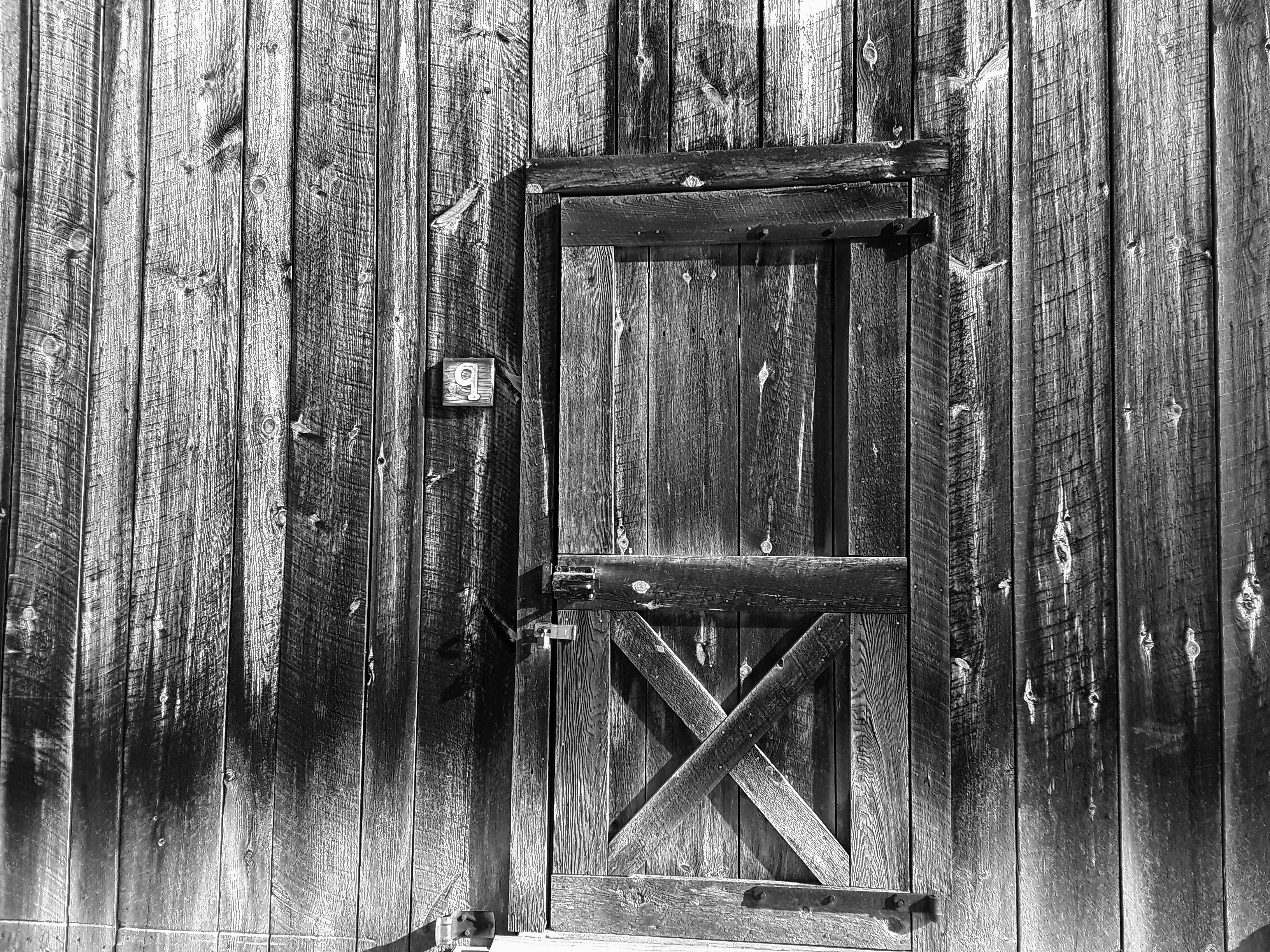 Barn door in BW.