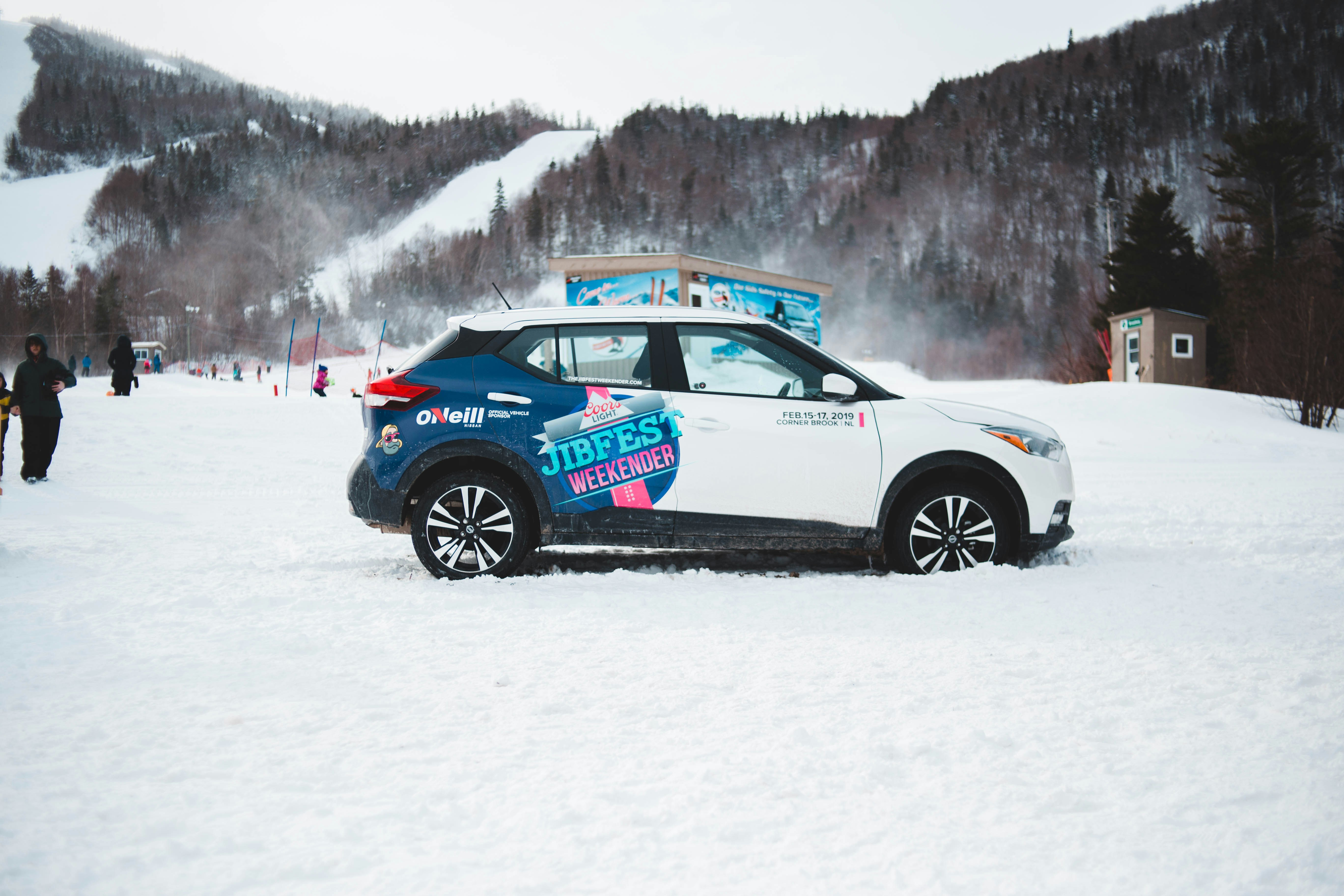 Snowbound Promo Car Stands Out in Alpine Field