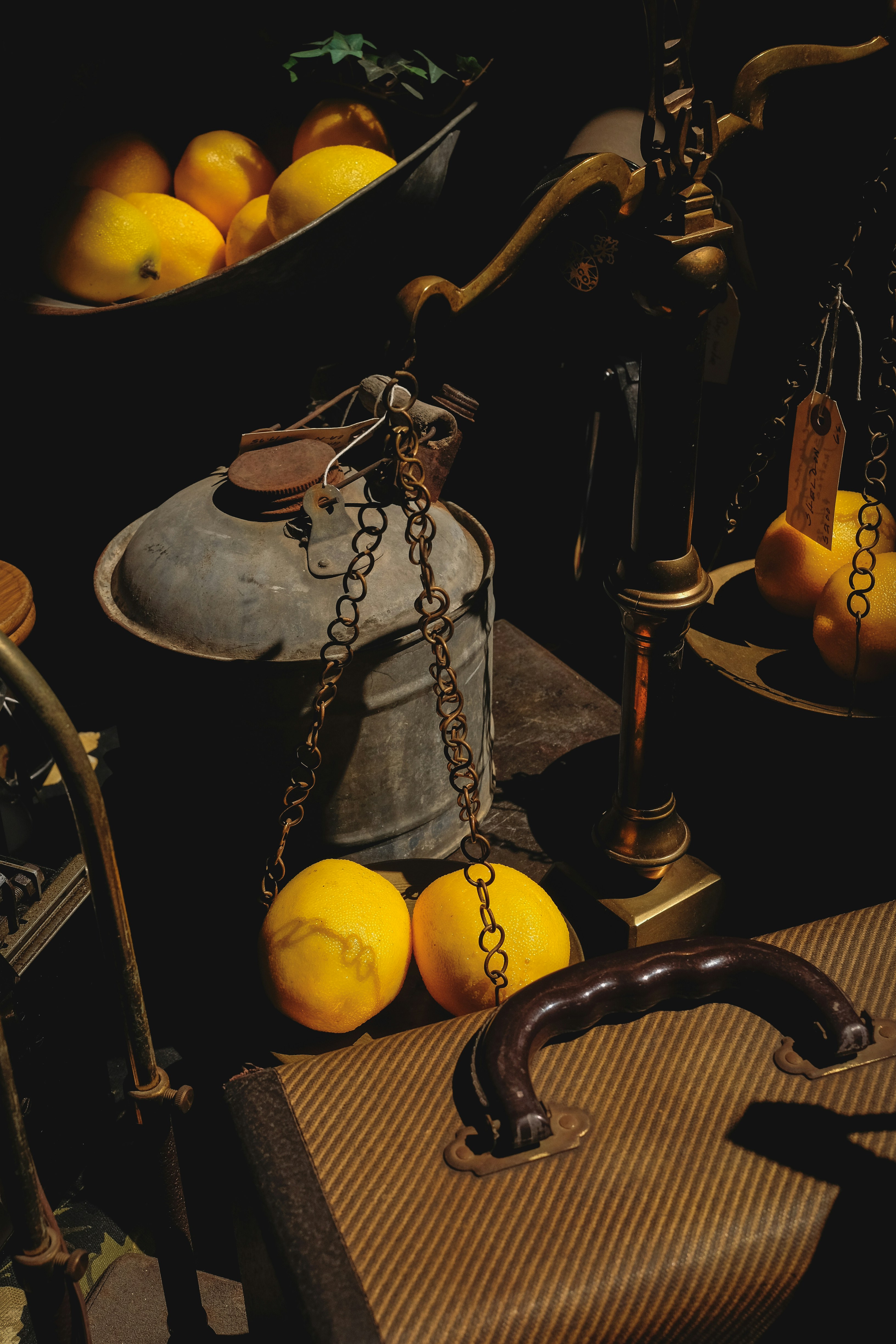 Two pairs of lemons on balance scales photo – Free Vintage Image on ...