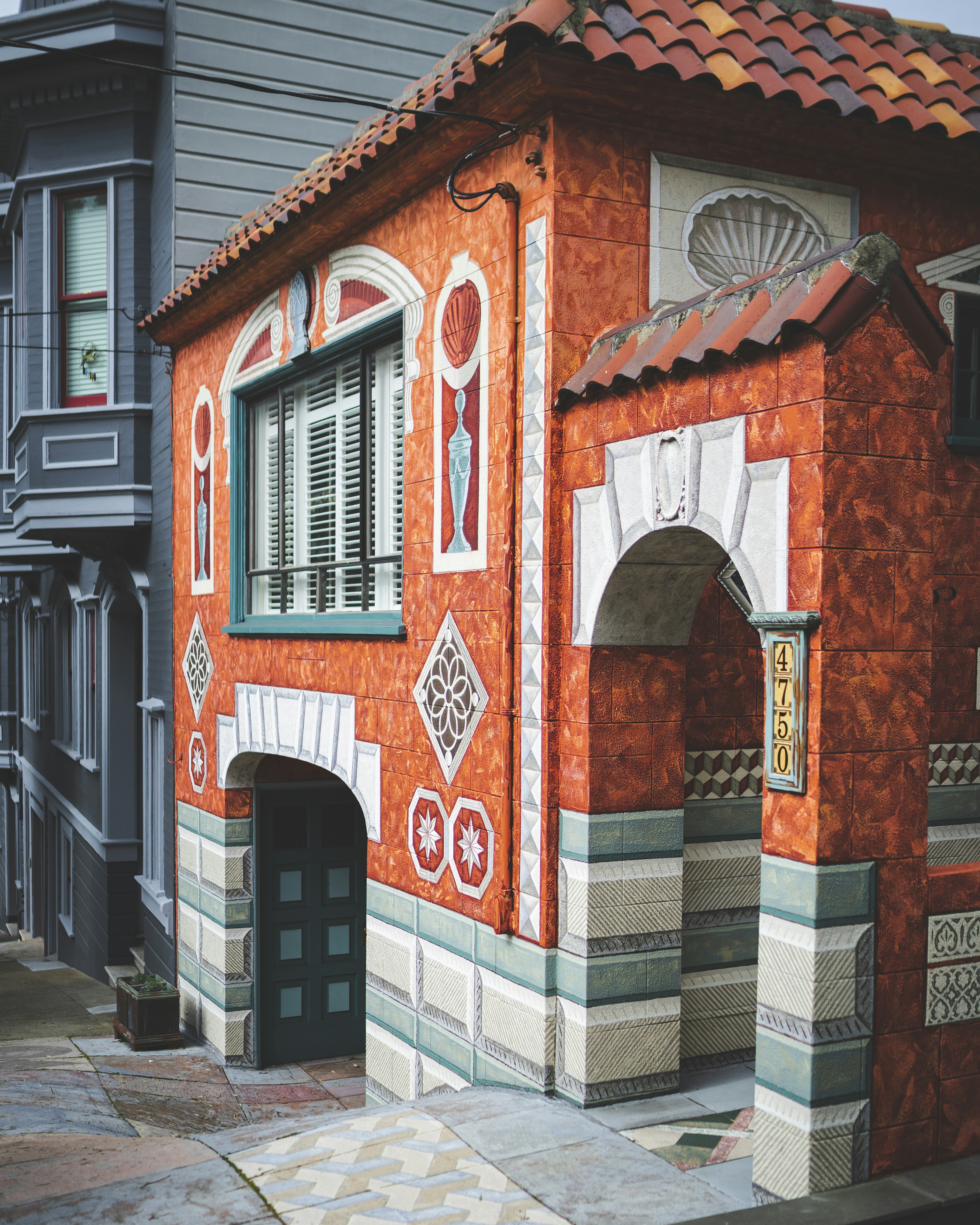 Fiery Facade: A Tile-Playful Corner of San Francisco Colors