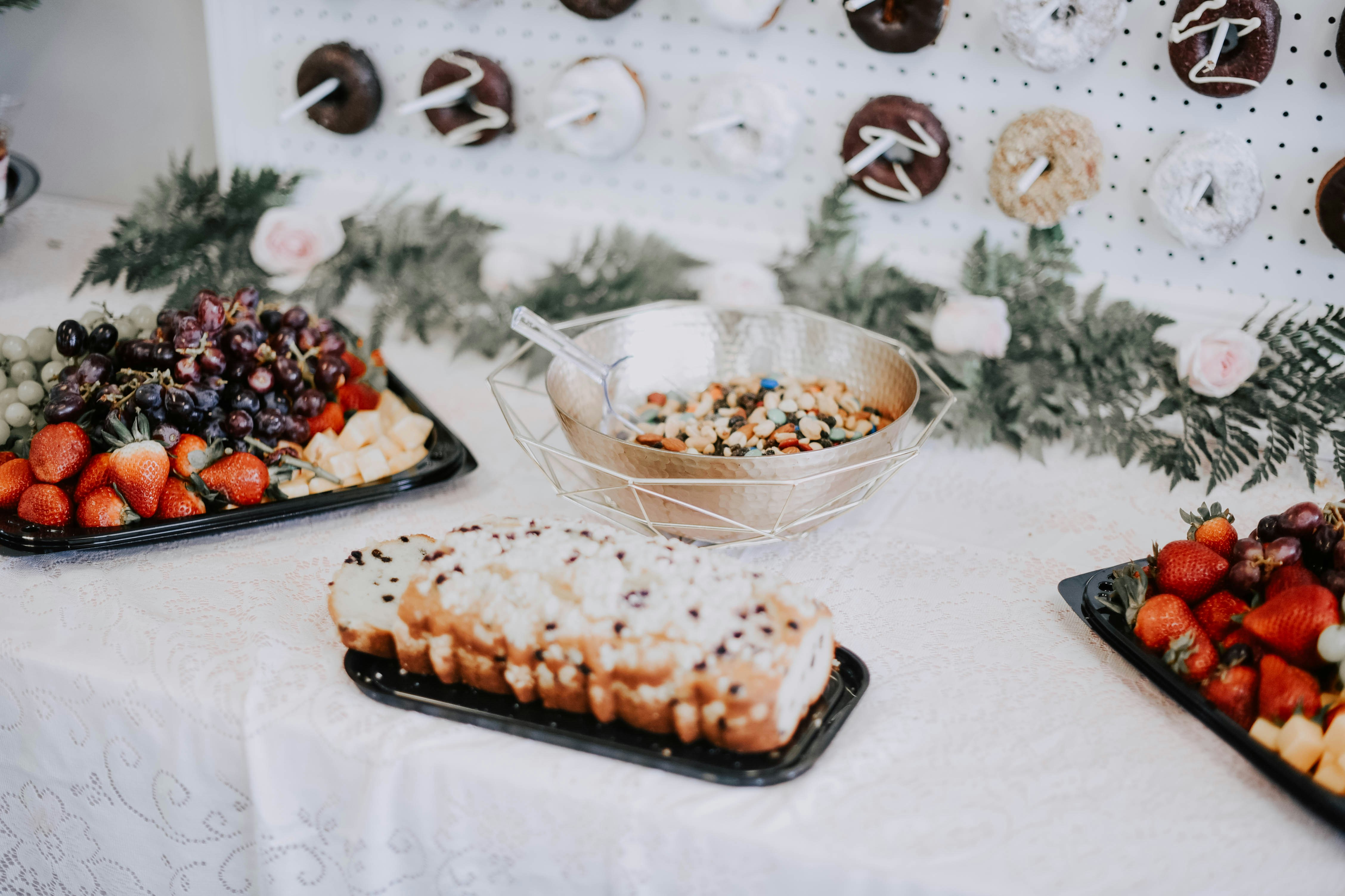 Strawberry Display with Nutty Donut Glaze Spread