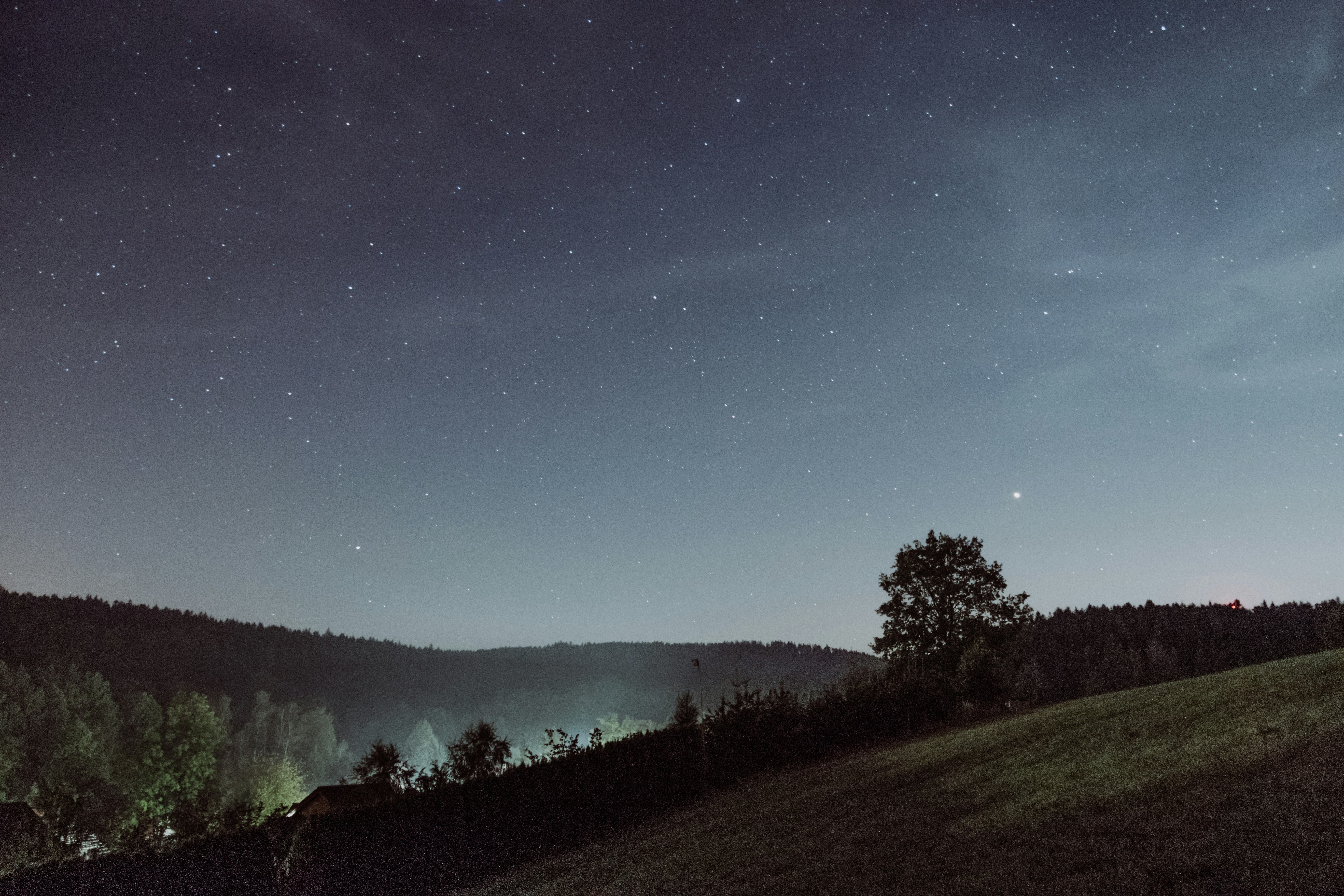 Tranquil Nightscape Under a Starry Sky