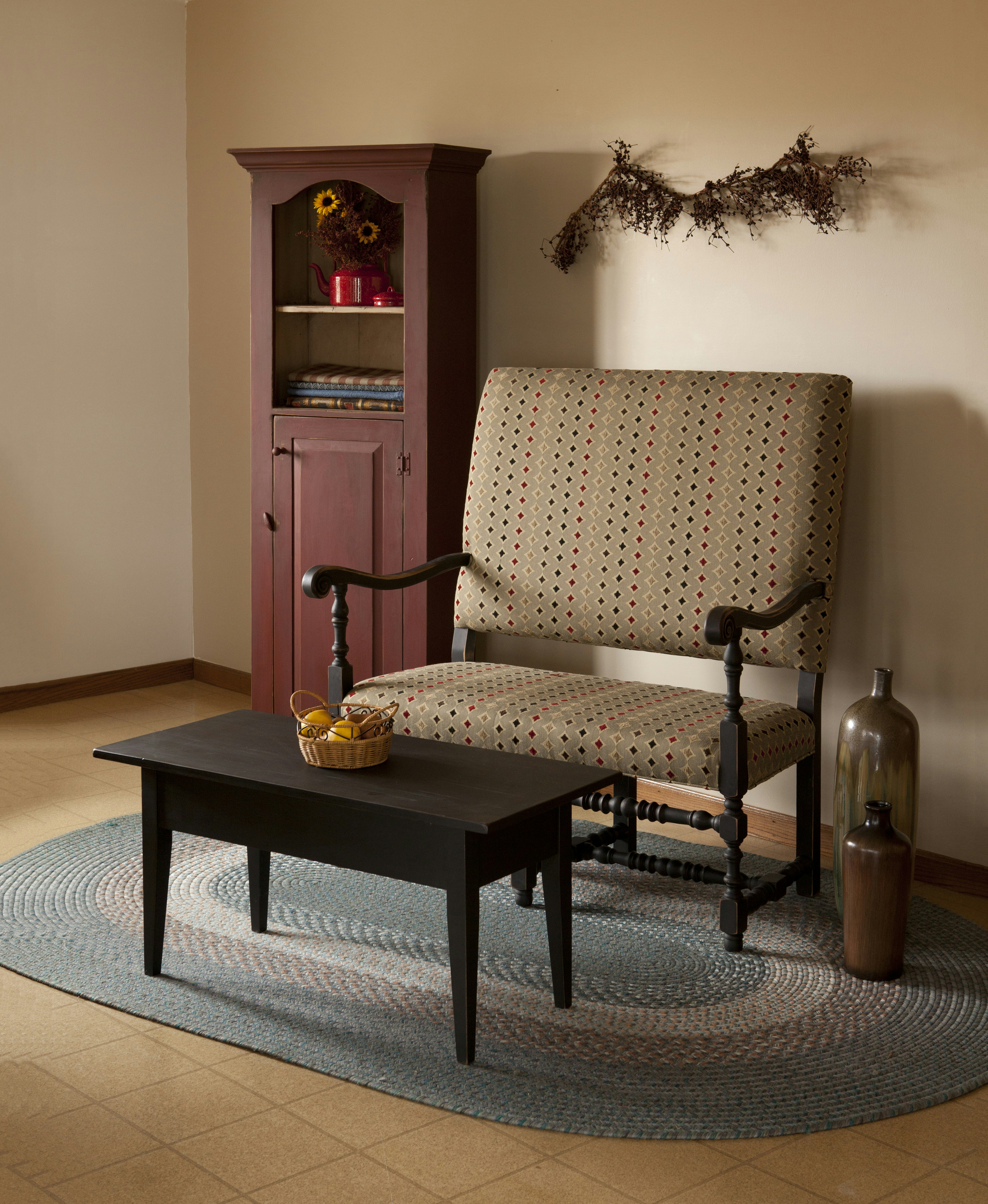 Sunlit Vintage Corner: Armchair Story by a Sunflower Cabinet
