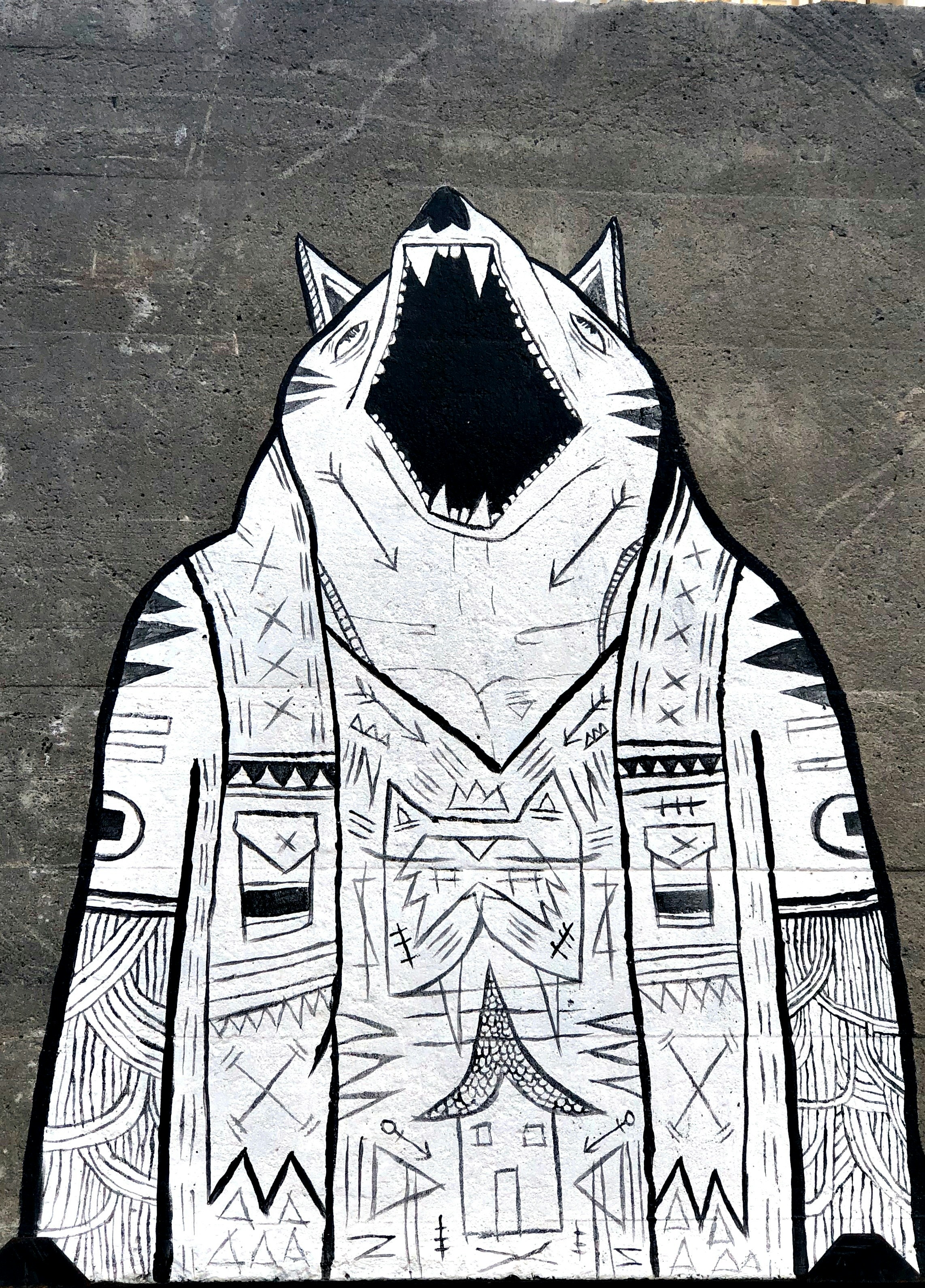 White and black wolf graffiti photo – Free Ul. "hristo g. danov" 2 ...