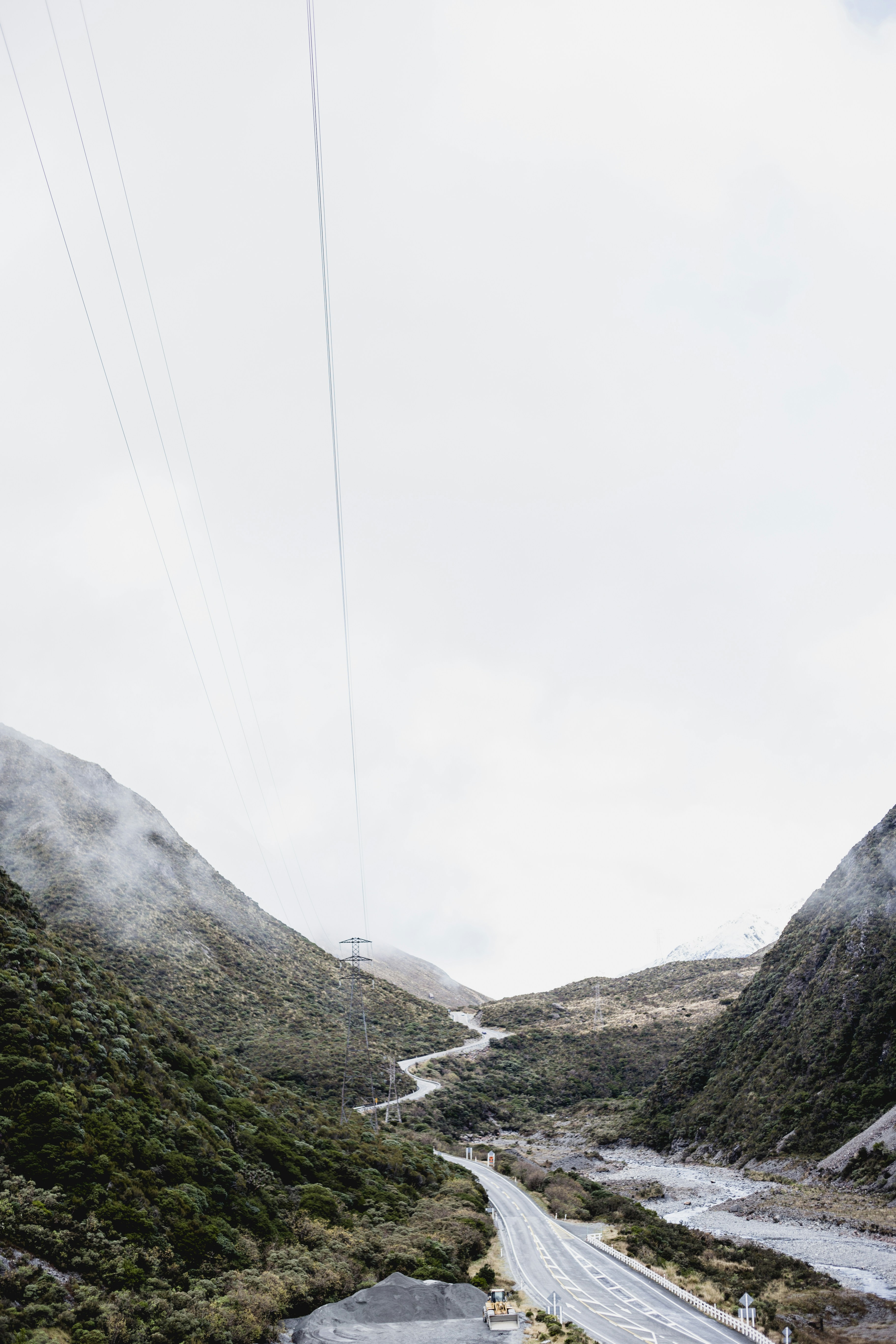 Ribbon Road Through a Snow-dusted Gorge