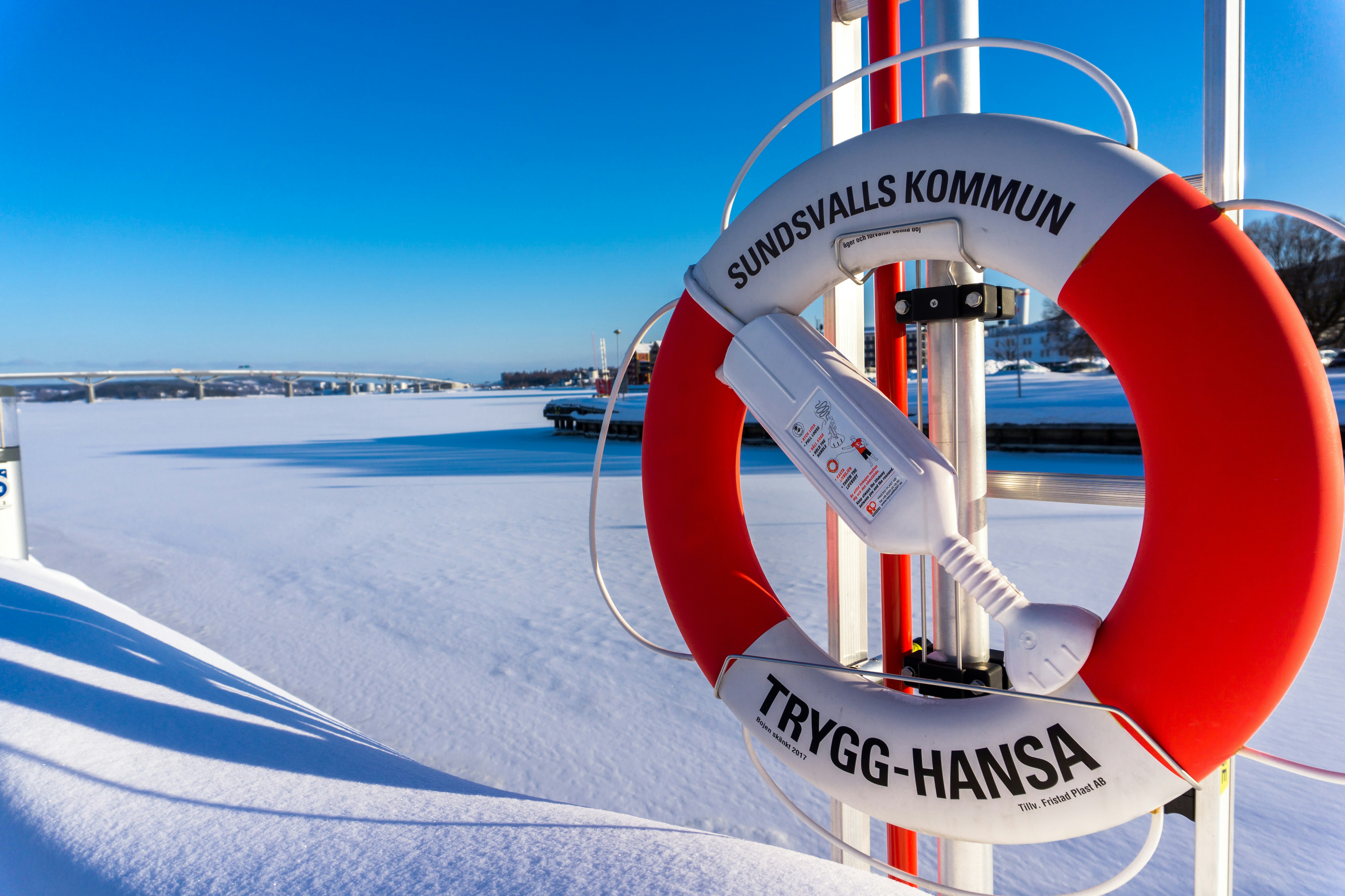 Lifebuoy at the Snowbound Dock