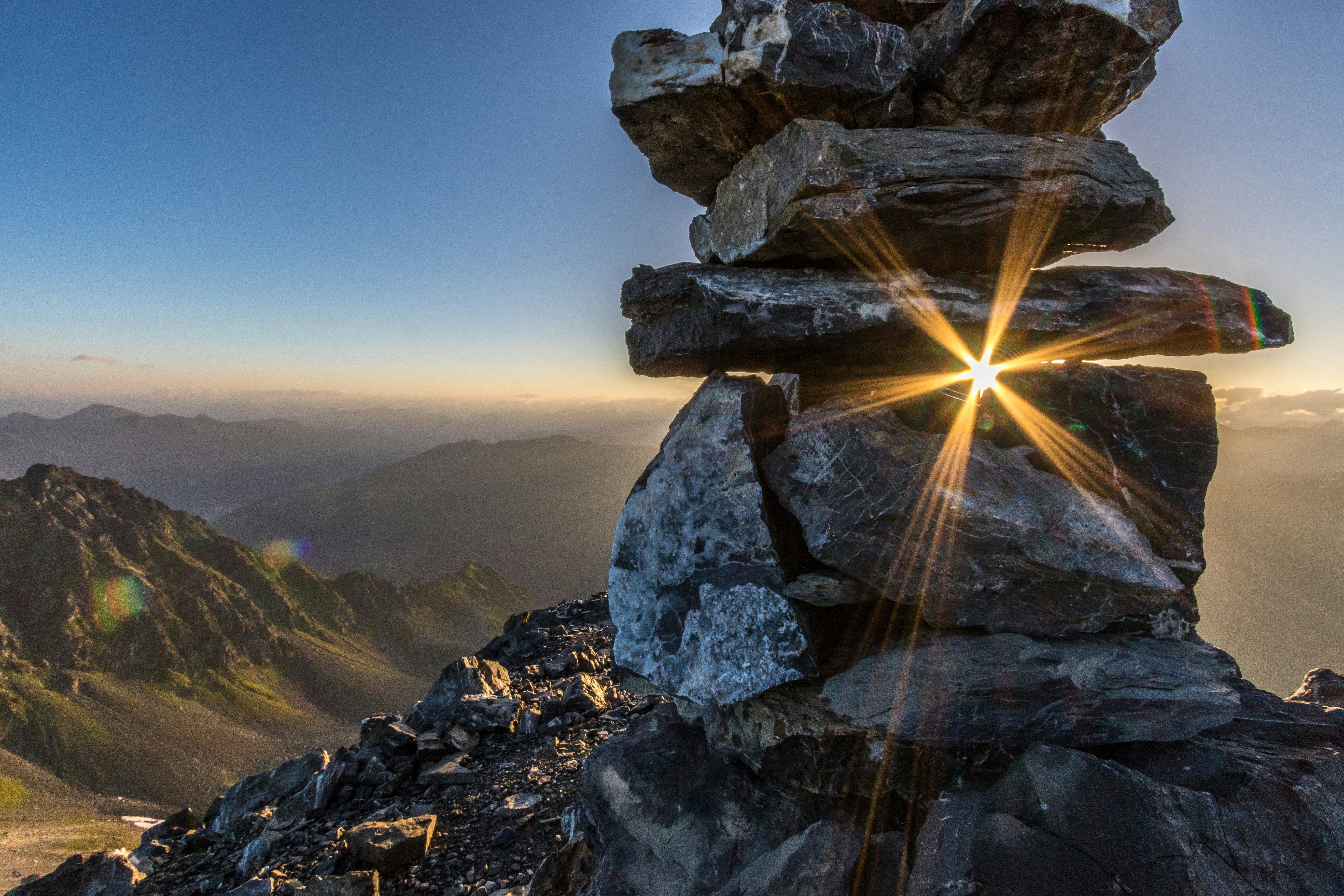 Sunburst Through a Stone Altar High Above the Valley