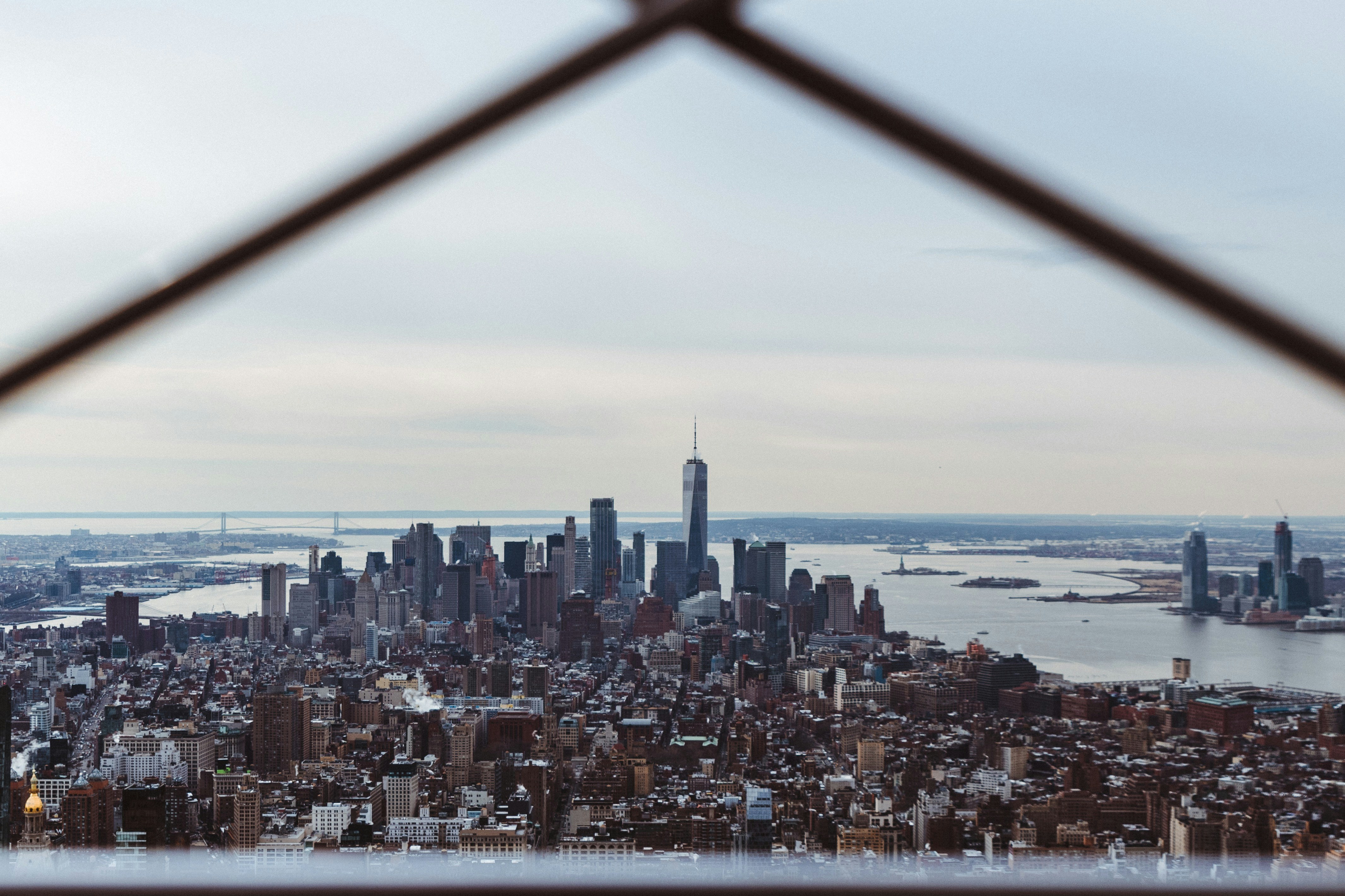Urban Panorama Framed by Steel