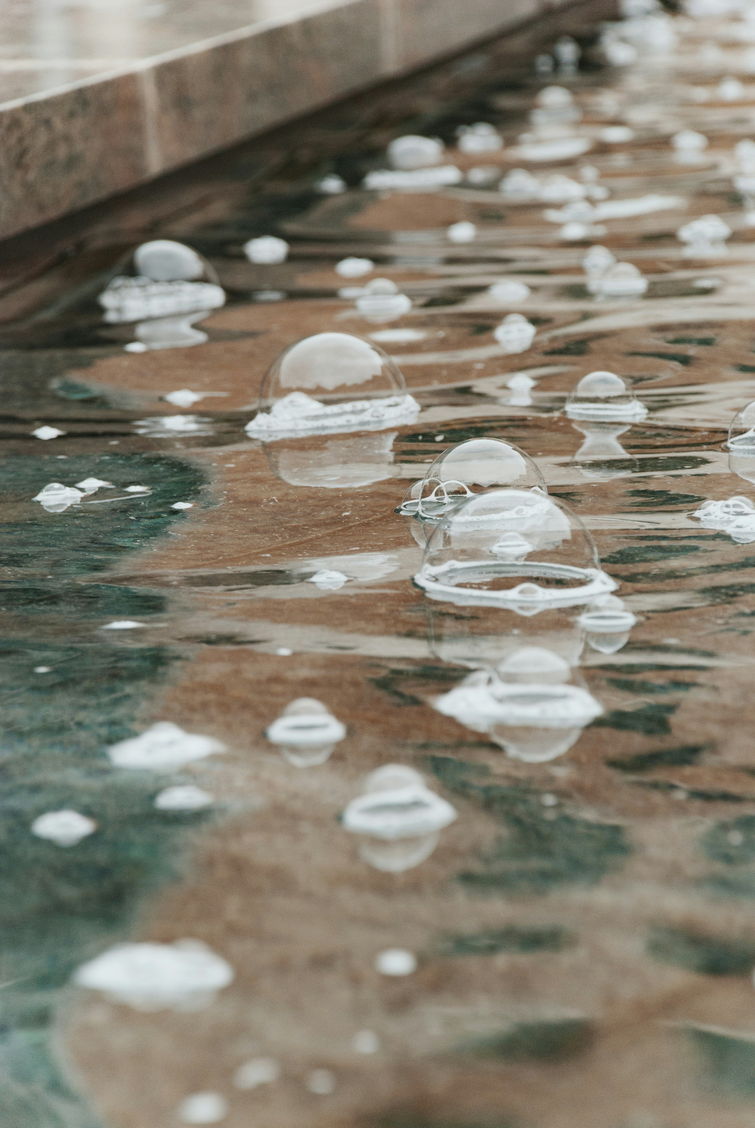 Bubbles on a fountain surface at the JFSB.