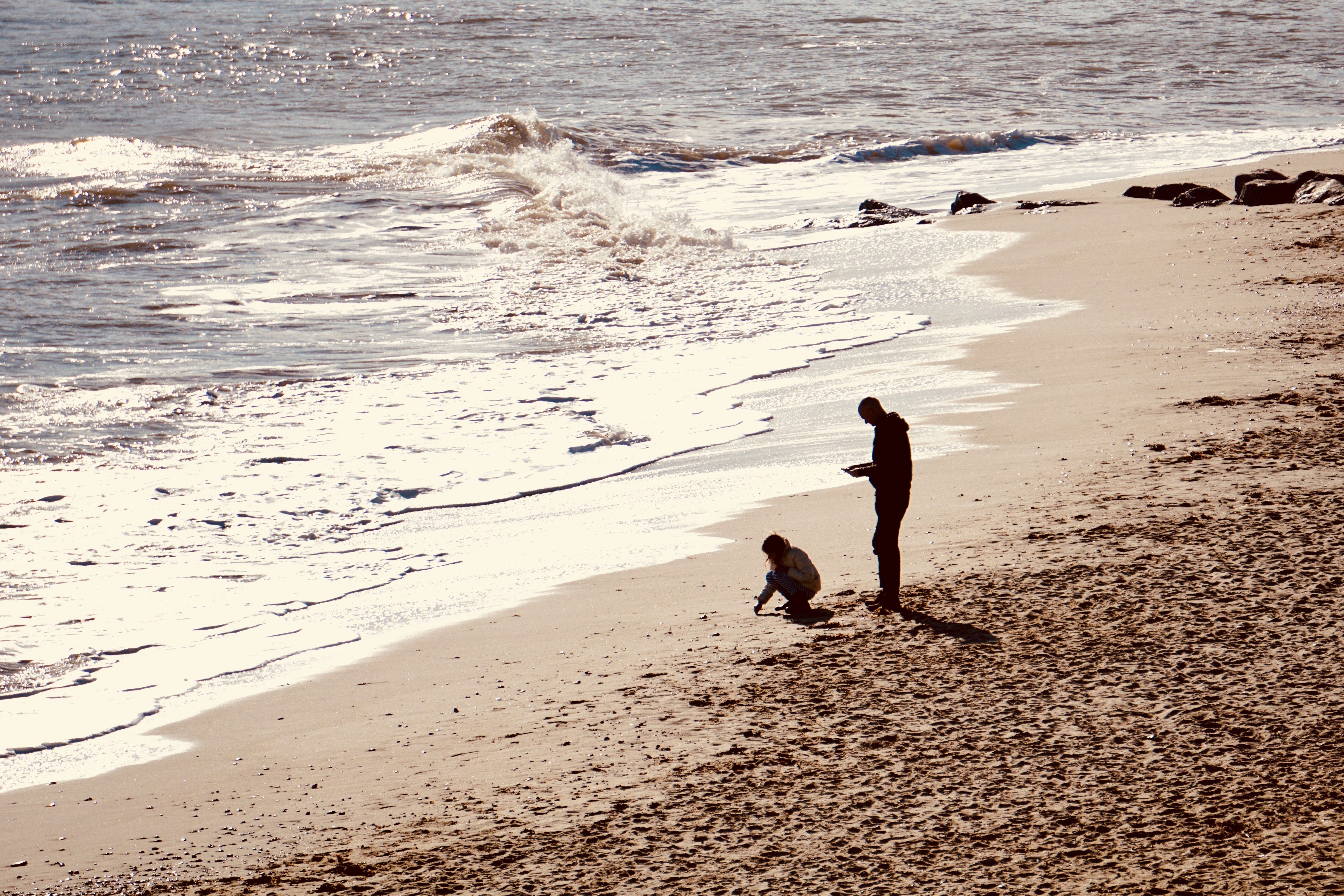Two person standing in beach during daytime photo – Free Water Image on ...