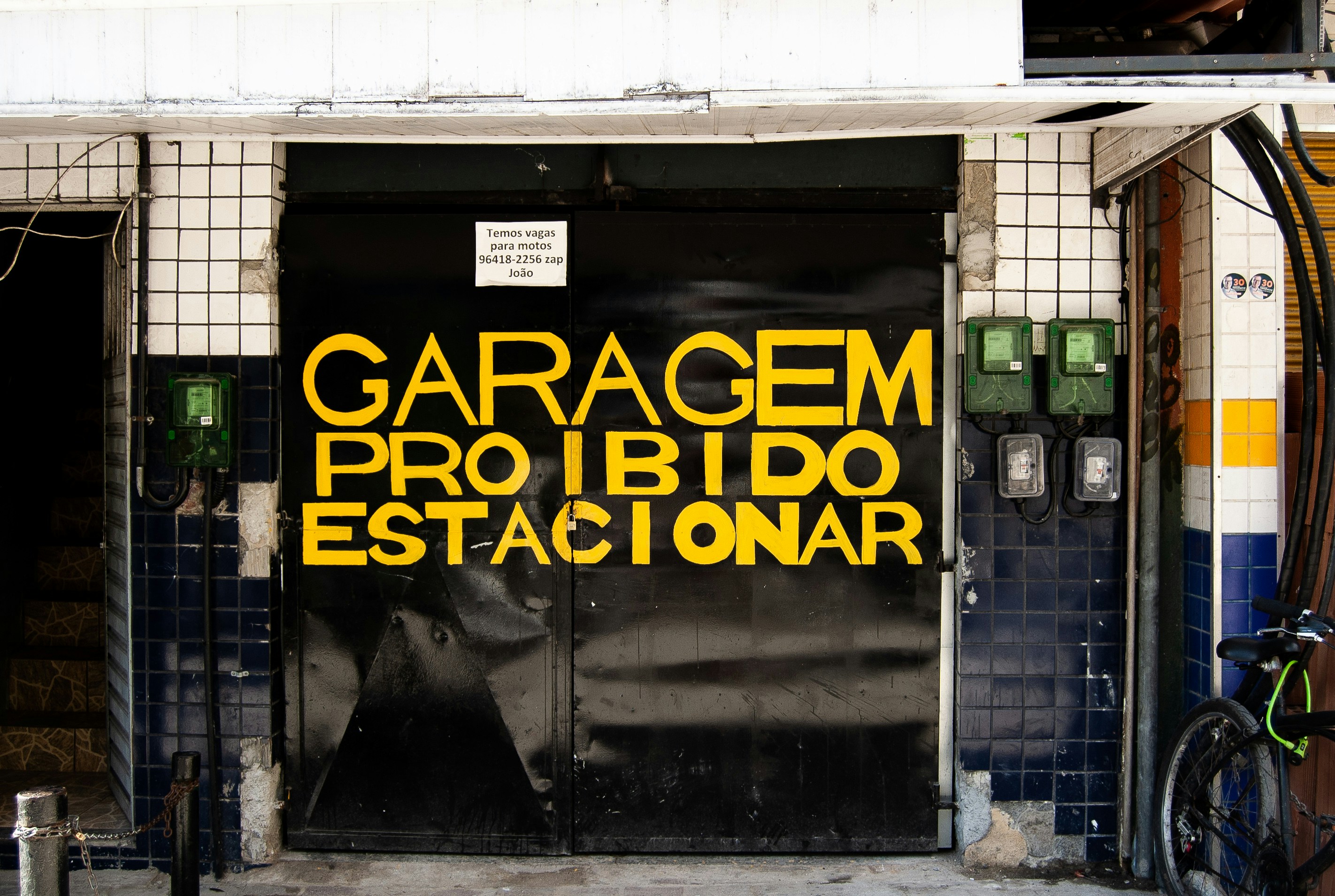 black garage door