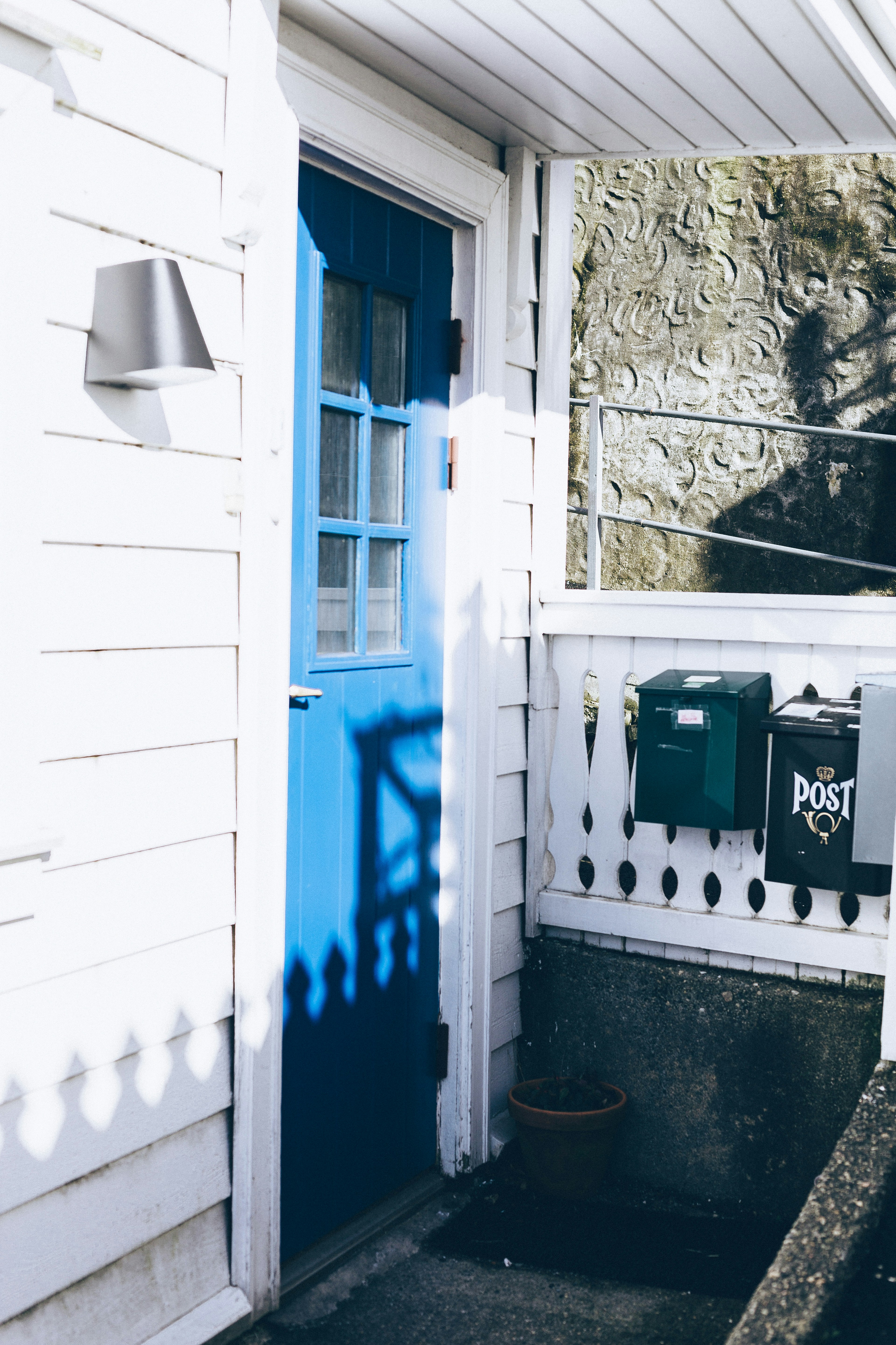 closed blue door