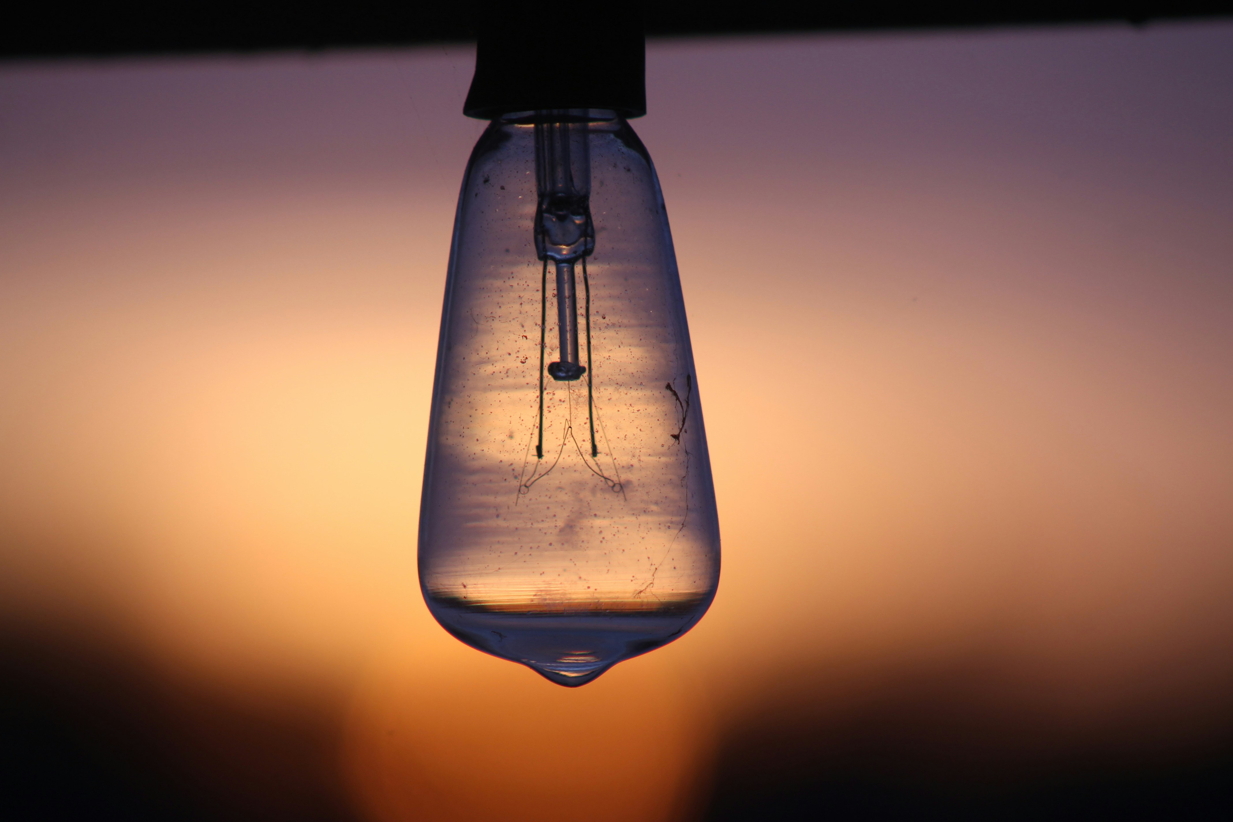 silhouette photography of light bulb