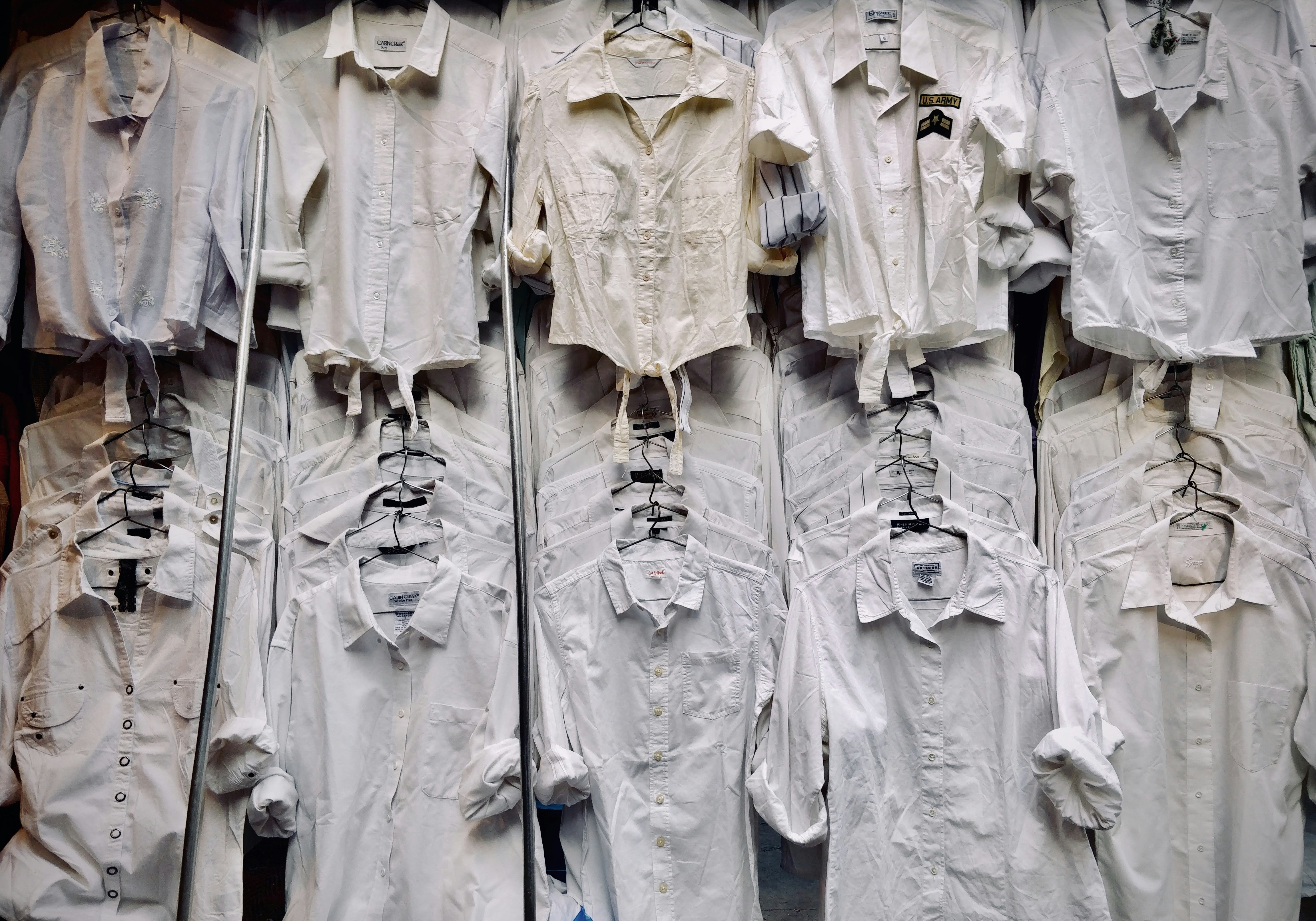 Chalk-White Wardrobe Grid: Wrinkles in Uniform Silence