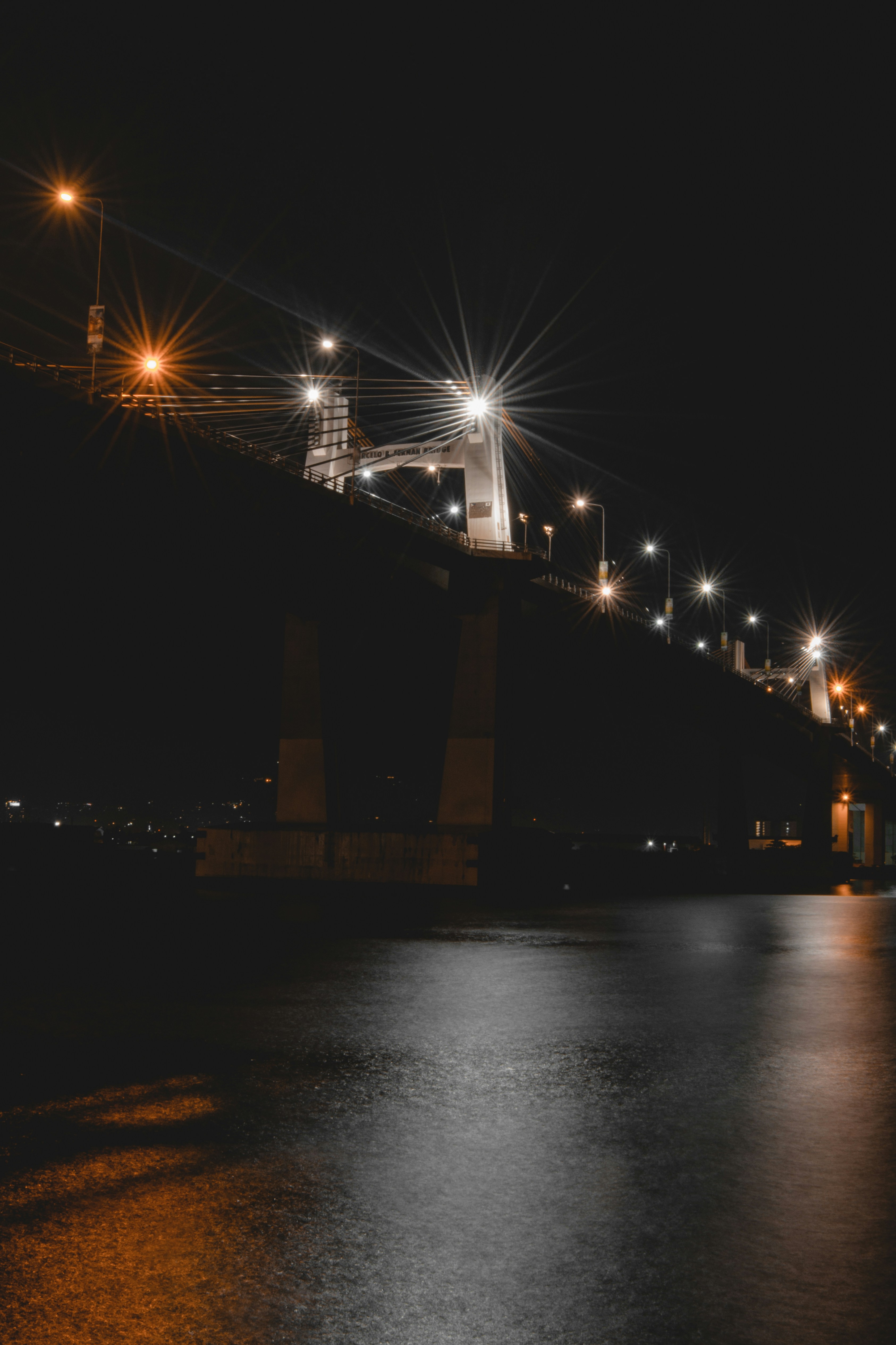 Illuminated Pathways: A Nighttime Bridge Perspective