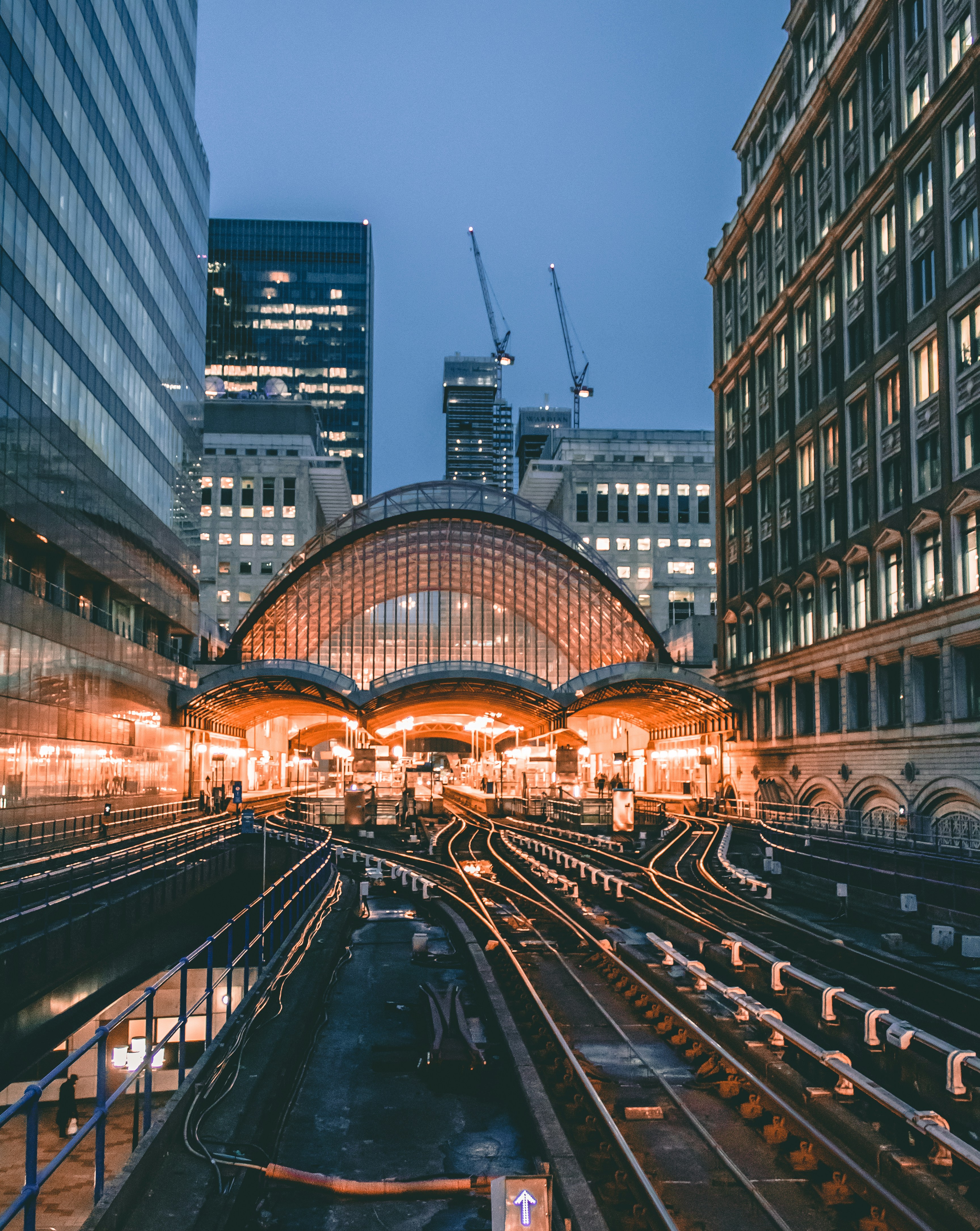 Aerial photo of train railway surrounded by buildings photo – Free ...