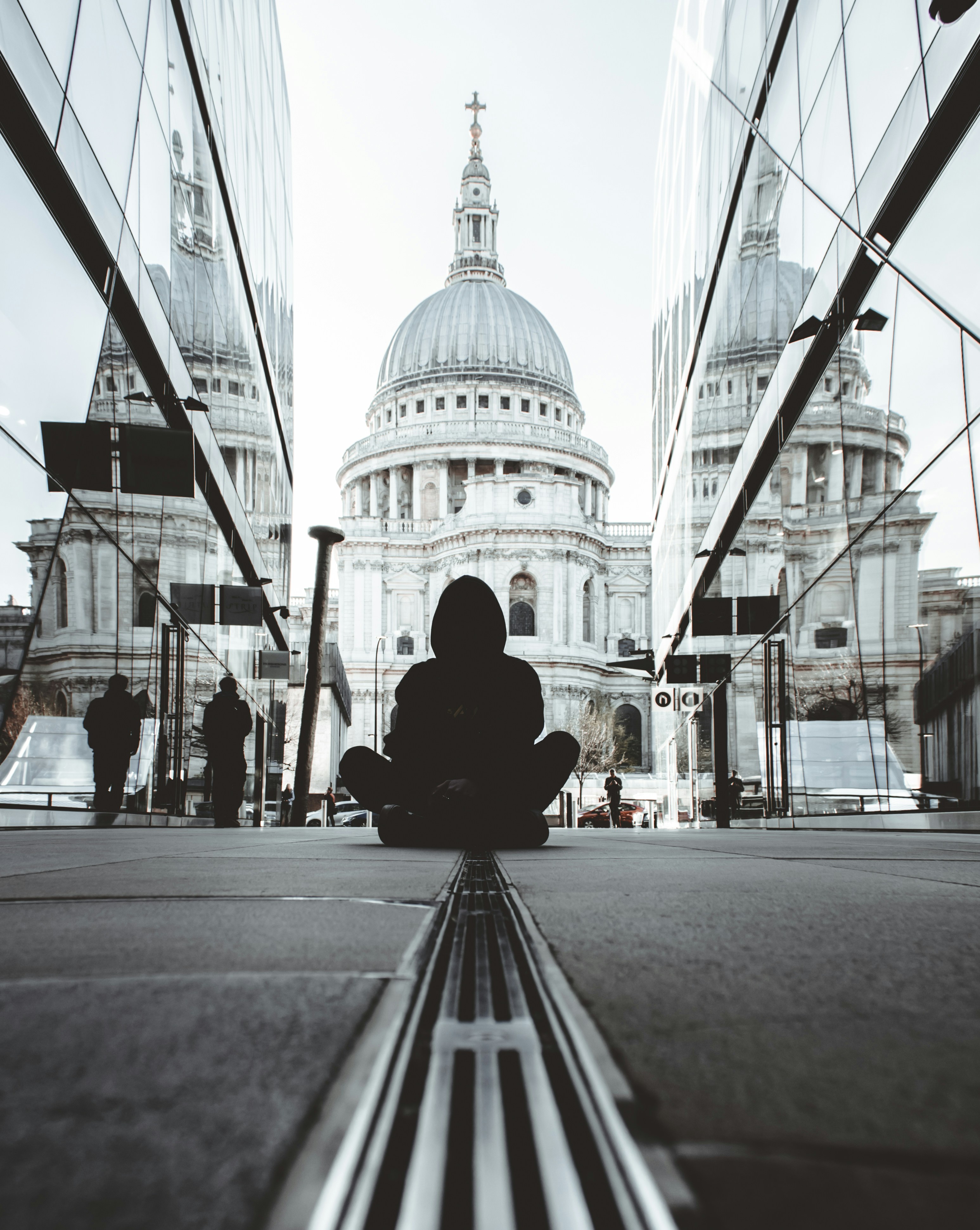 Silhouette at the Threshold: A Quiet Moment by St. Pauls