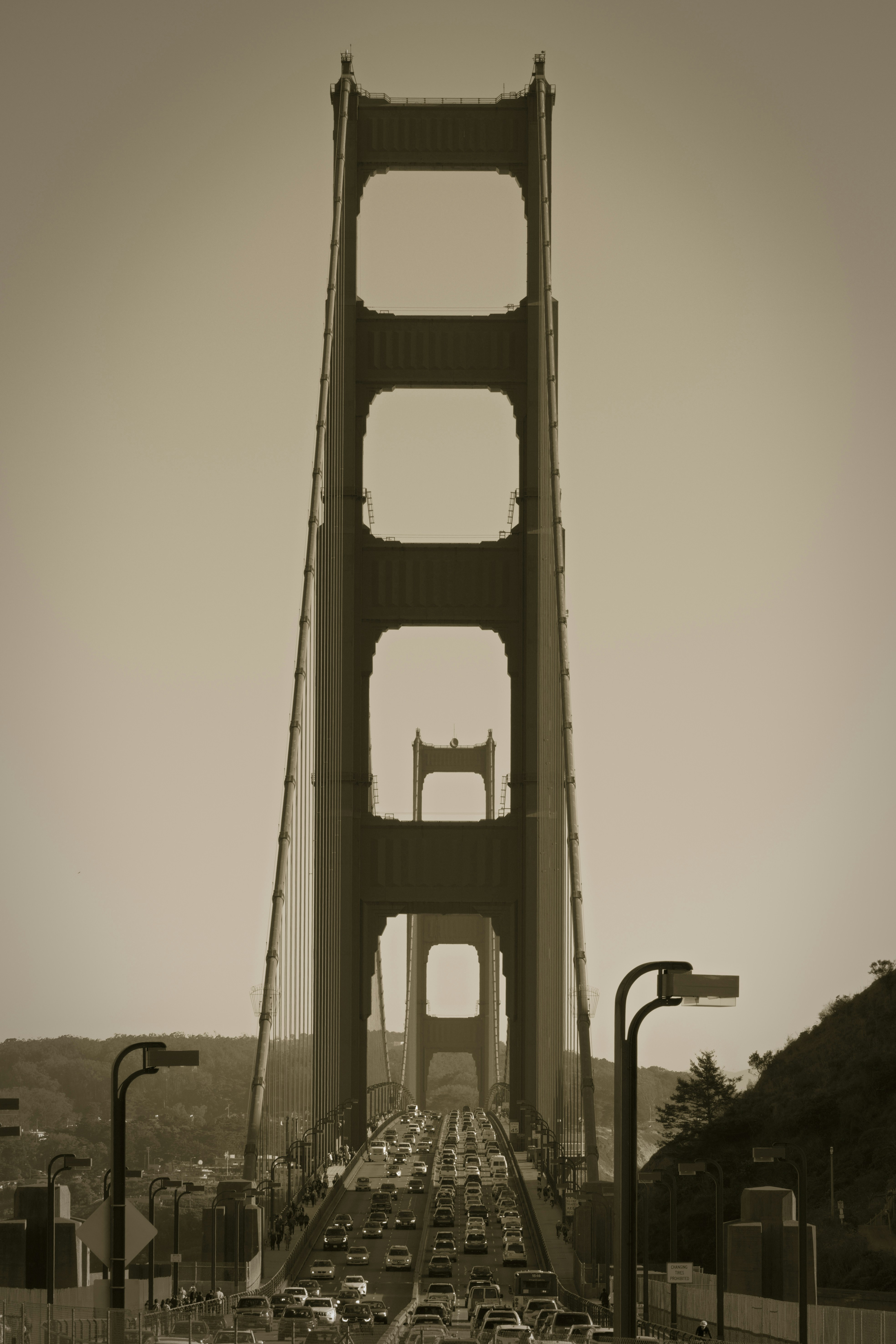 grayscale photography of concrete bridge